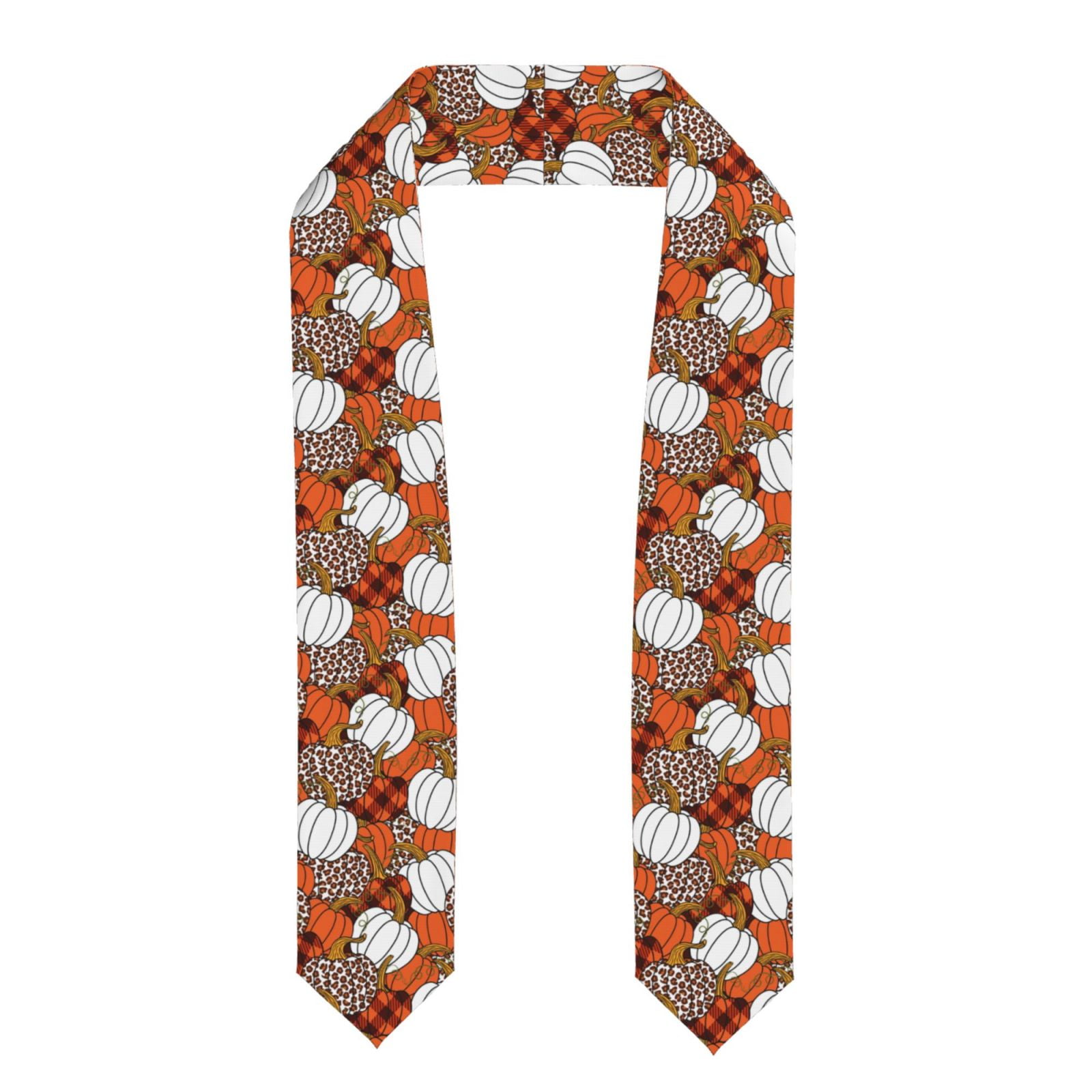 Daiia Various Pumpkins Pattern Graduation Shawl Stole – Satin ...