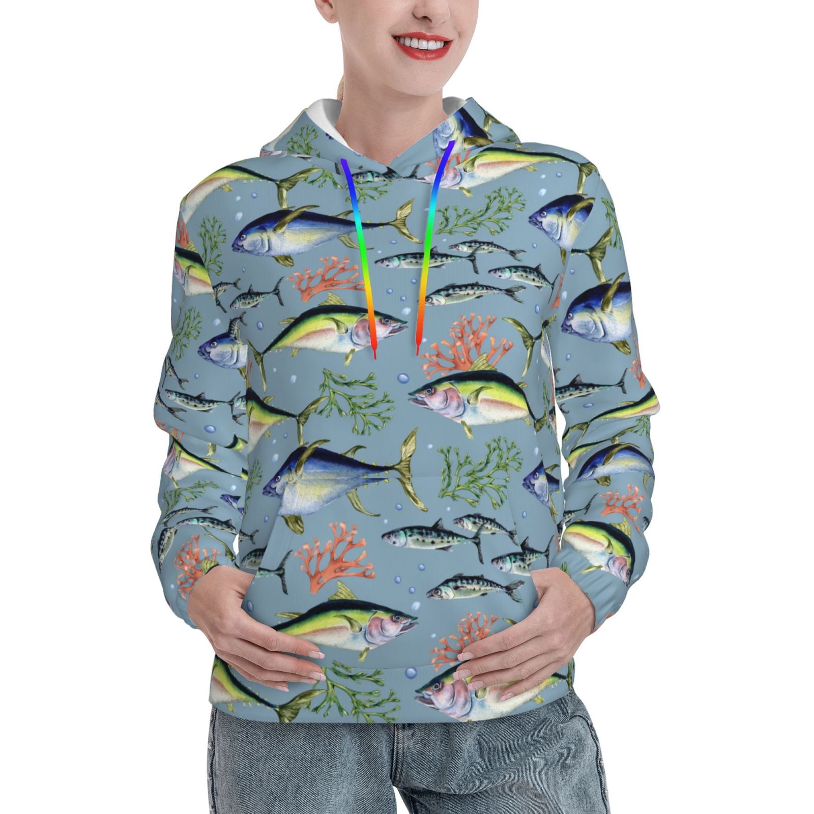 Daiia Various Wild Sea Fish Pattern Women's Fashion Hoodies ...
