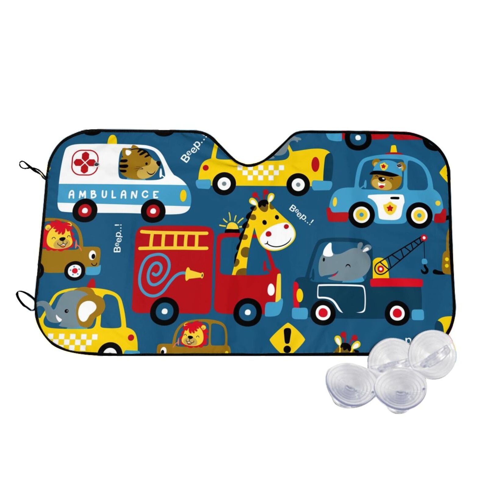 Daiia Vehicles Cartoon with Funny Drivers Windshield Sun Shade for Car ...