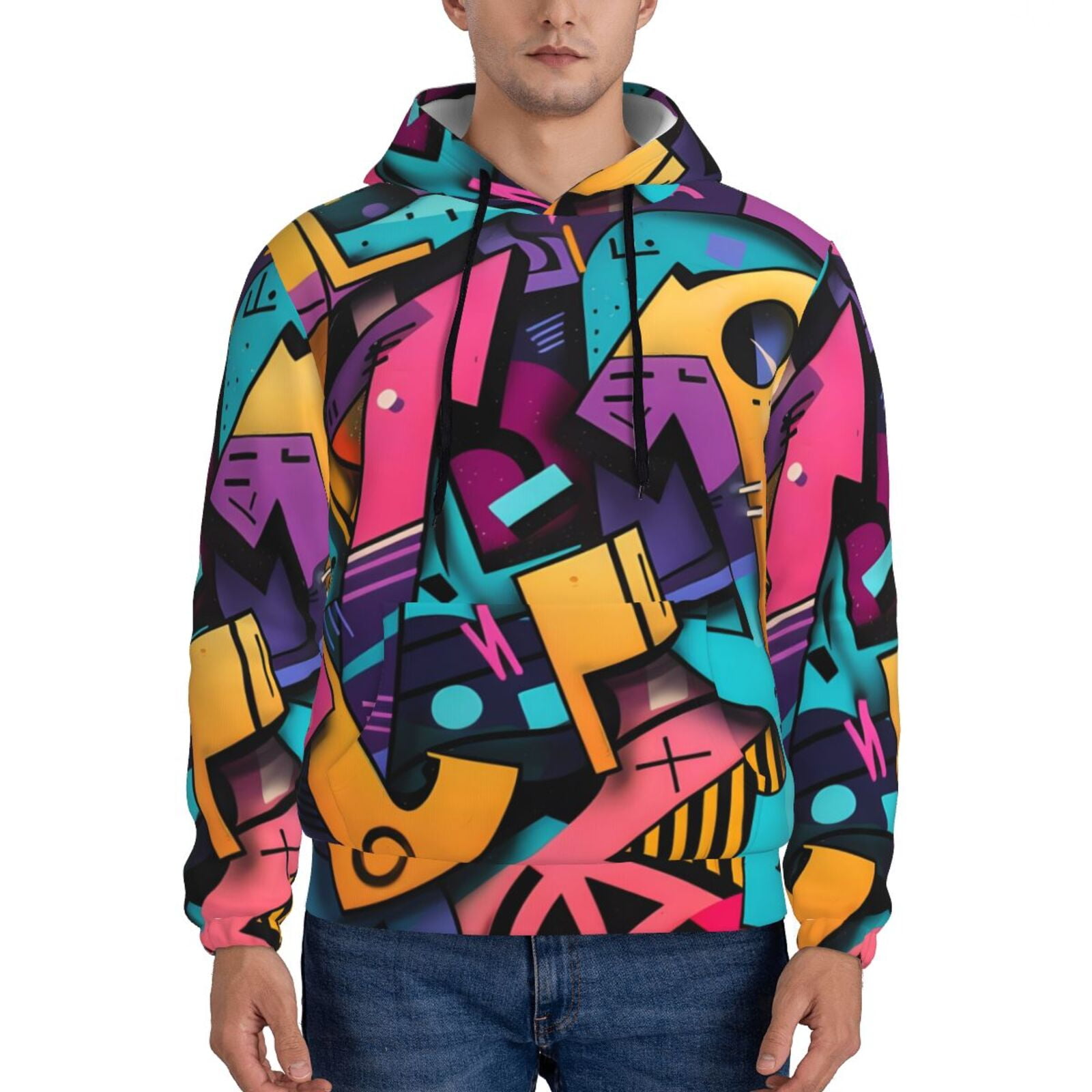 Daiia Vibrant Graffiti Urban Art for Men's Fashion Hoodies ...