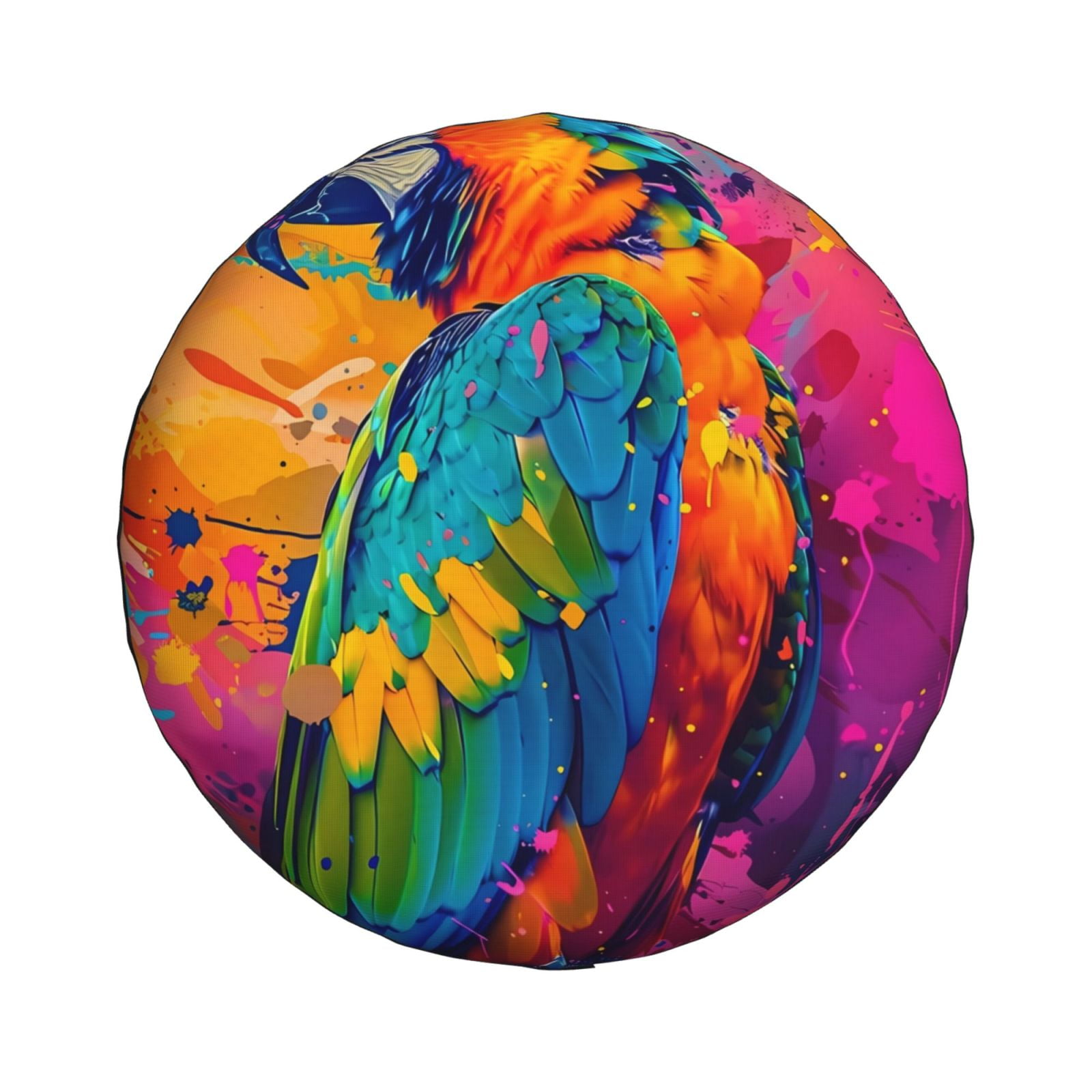 Daiia Vibrant Parrot Splash Art Tire Covers , Travel Trailer Camper Truck SUV Motorhome ...