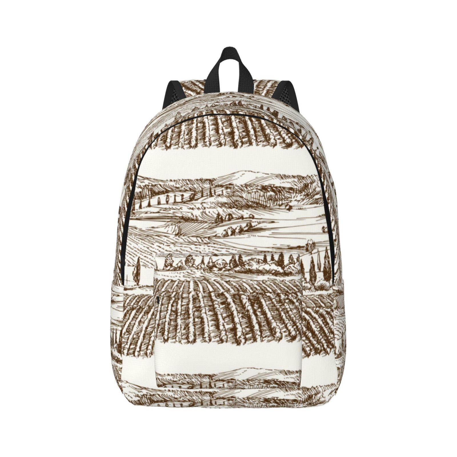 Daiia Vineyard Landscape 1 Vintage Canvas Backpack for Men and Women ...