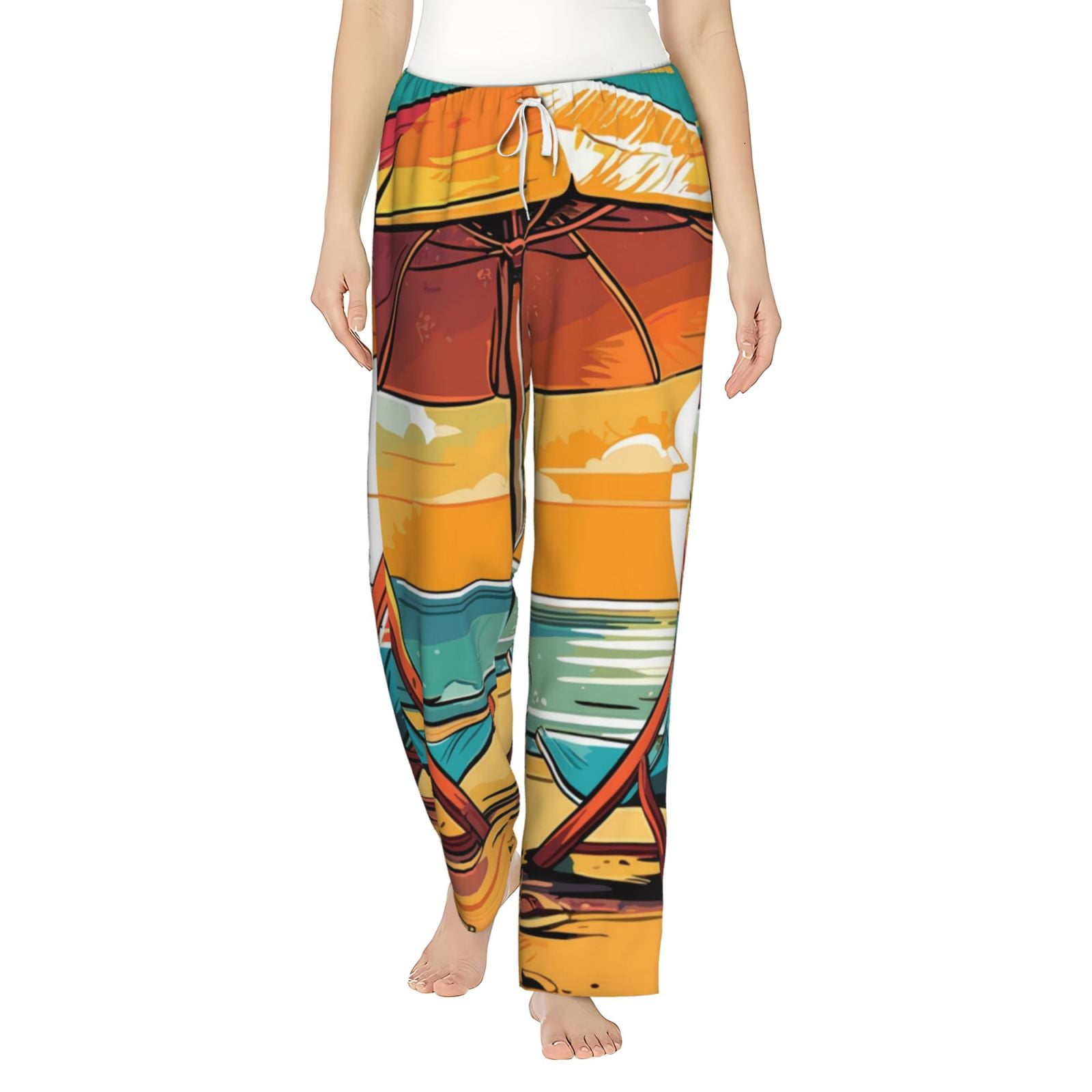 Daiia Vintage Beach Sunset Women's Sleep Pant with Pockets and ...