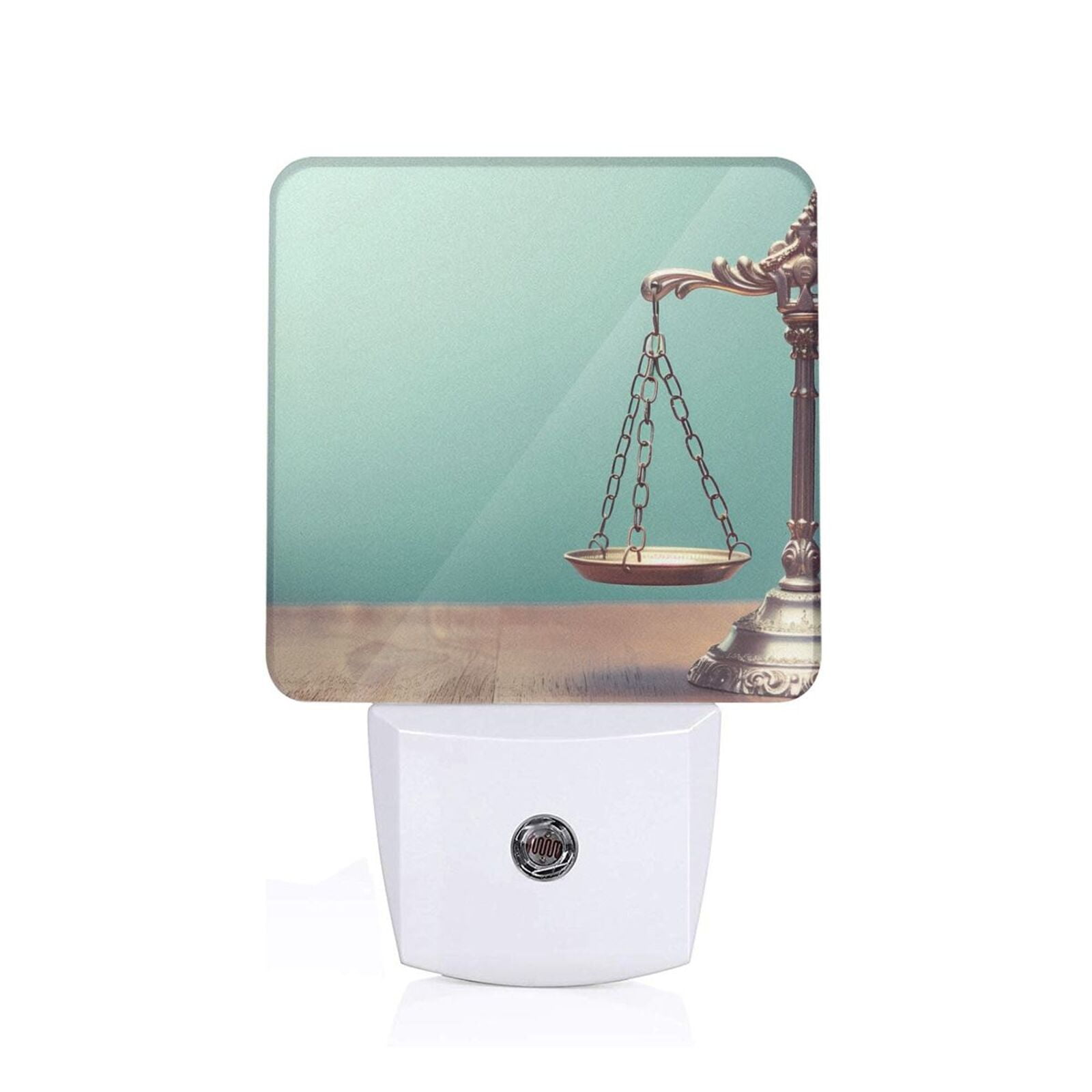 Daiia Vintage Brass Balance Scale Pattern Plug-in LED Backlit Night ...