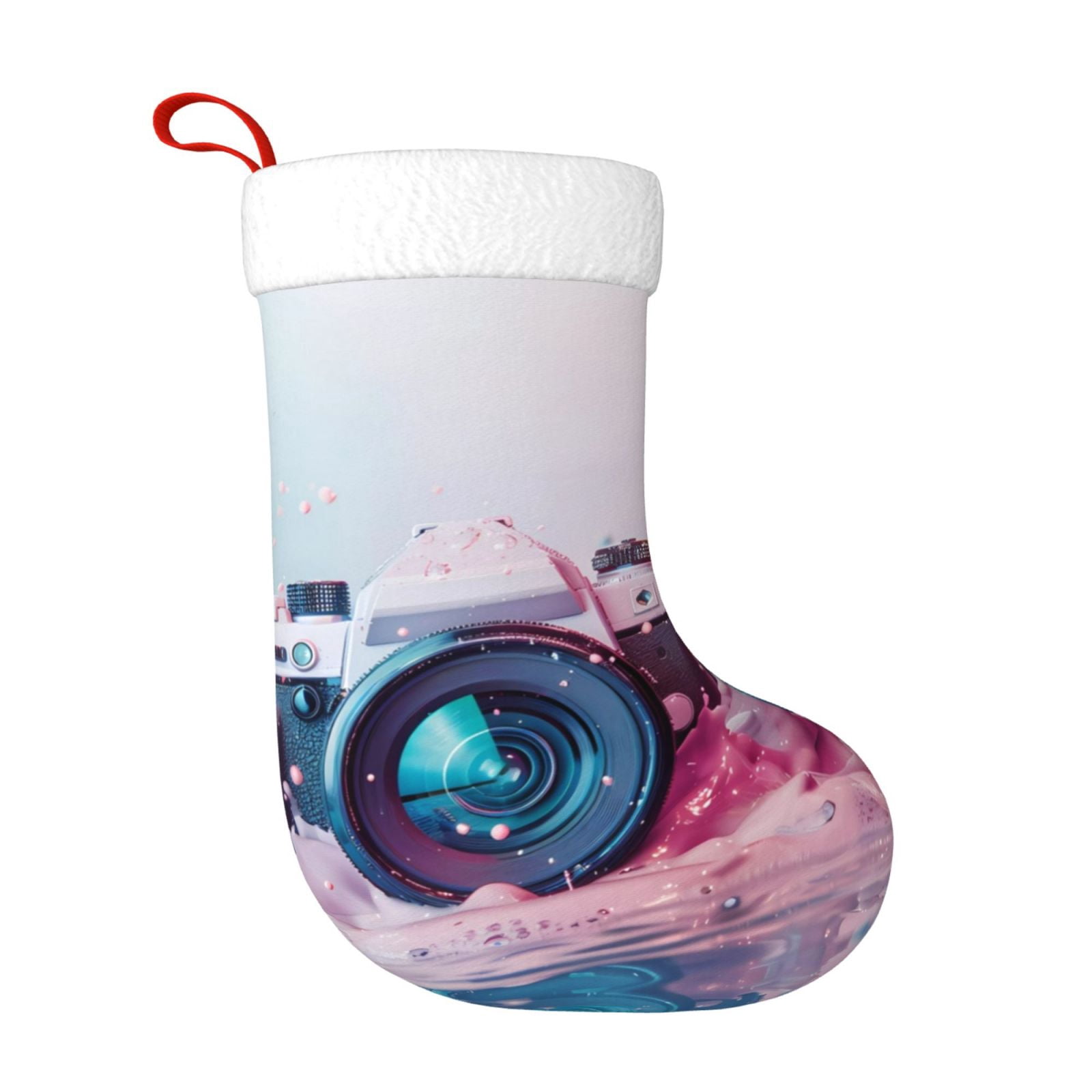 Daiia Vintage Camera Splash Art Print Christmas Stocking，18"Large ...