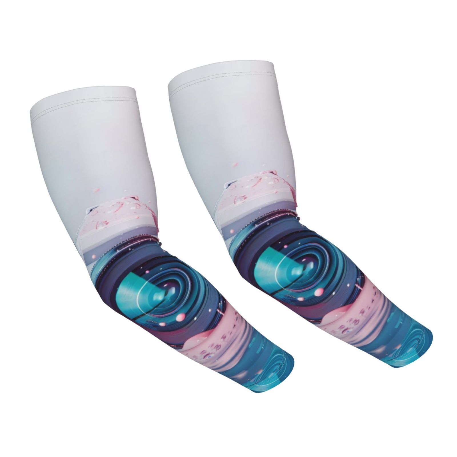 Daiia Vintage Camera Splash Art UV Sun Protection Arm Sleeves - Cooling ...