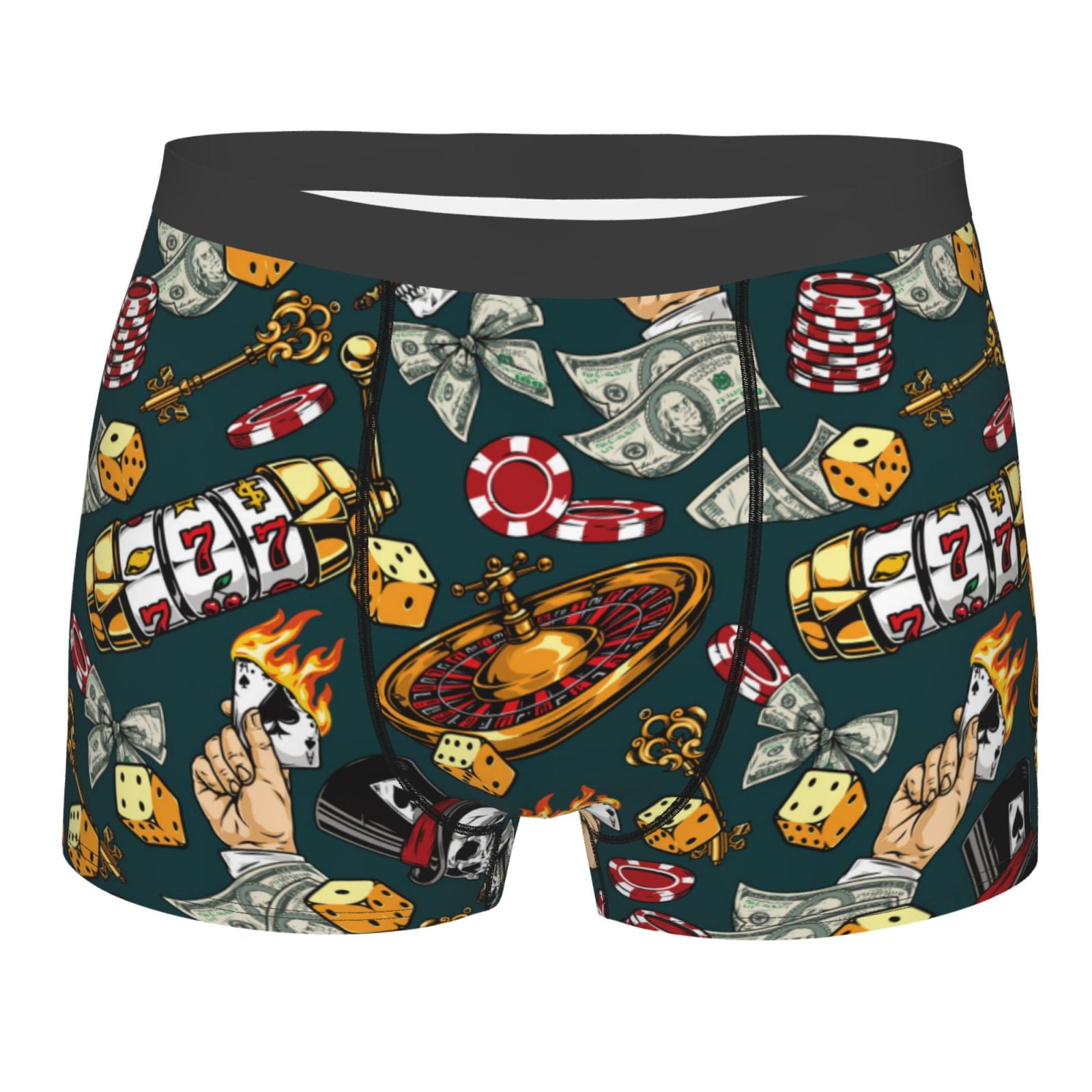 Daiia Vintage Casino Chips Men's Underwear Boxer Briefs, Cotton Stretch ...