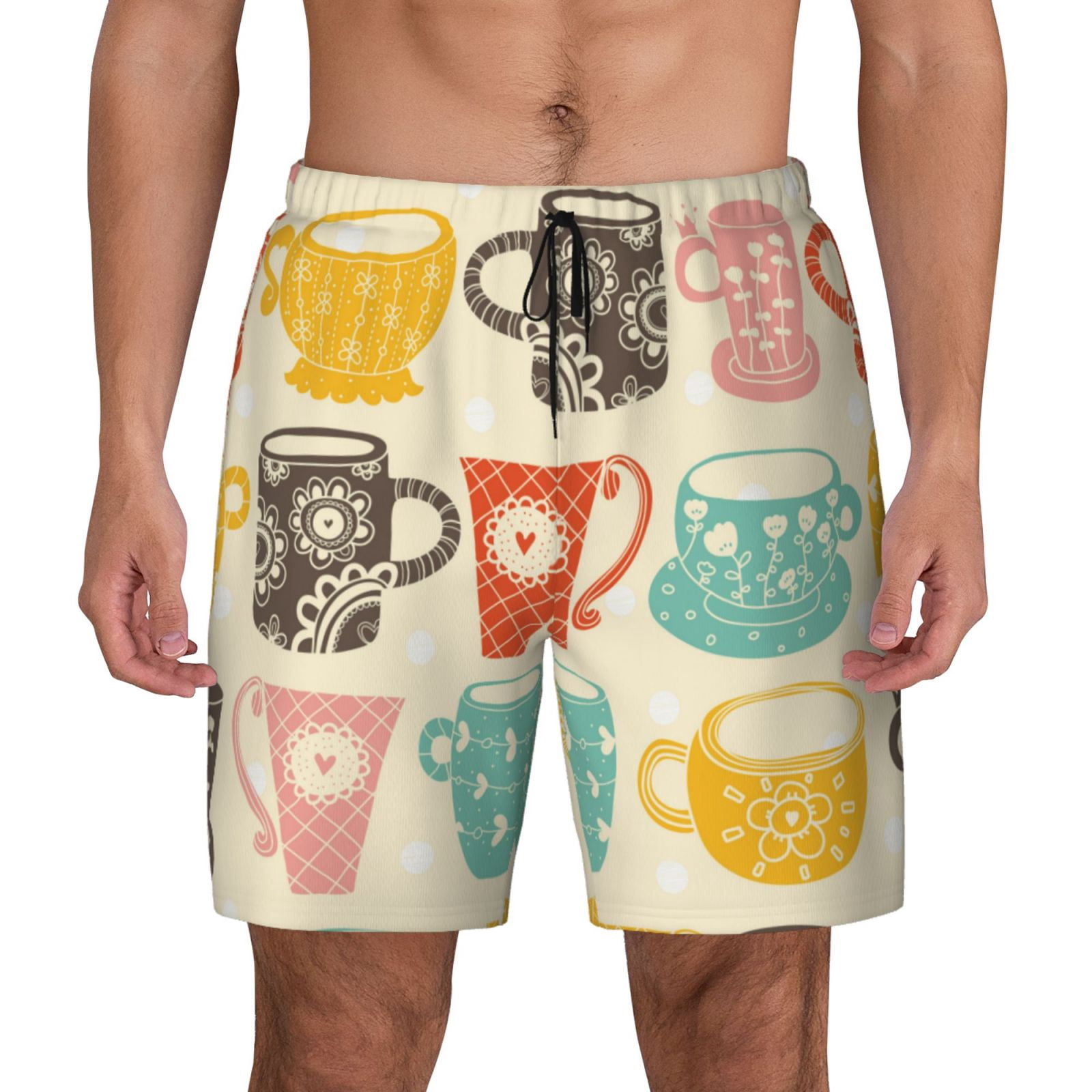 Daiia Vintage Cup Mens Swim Trunks Swim Shorts Quick Dry Swim Shorts ...