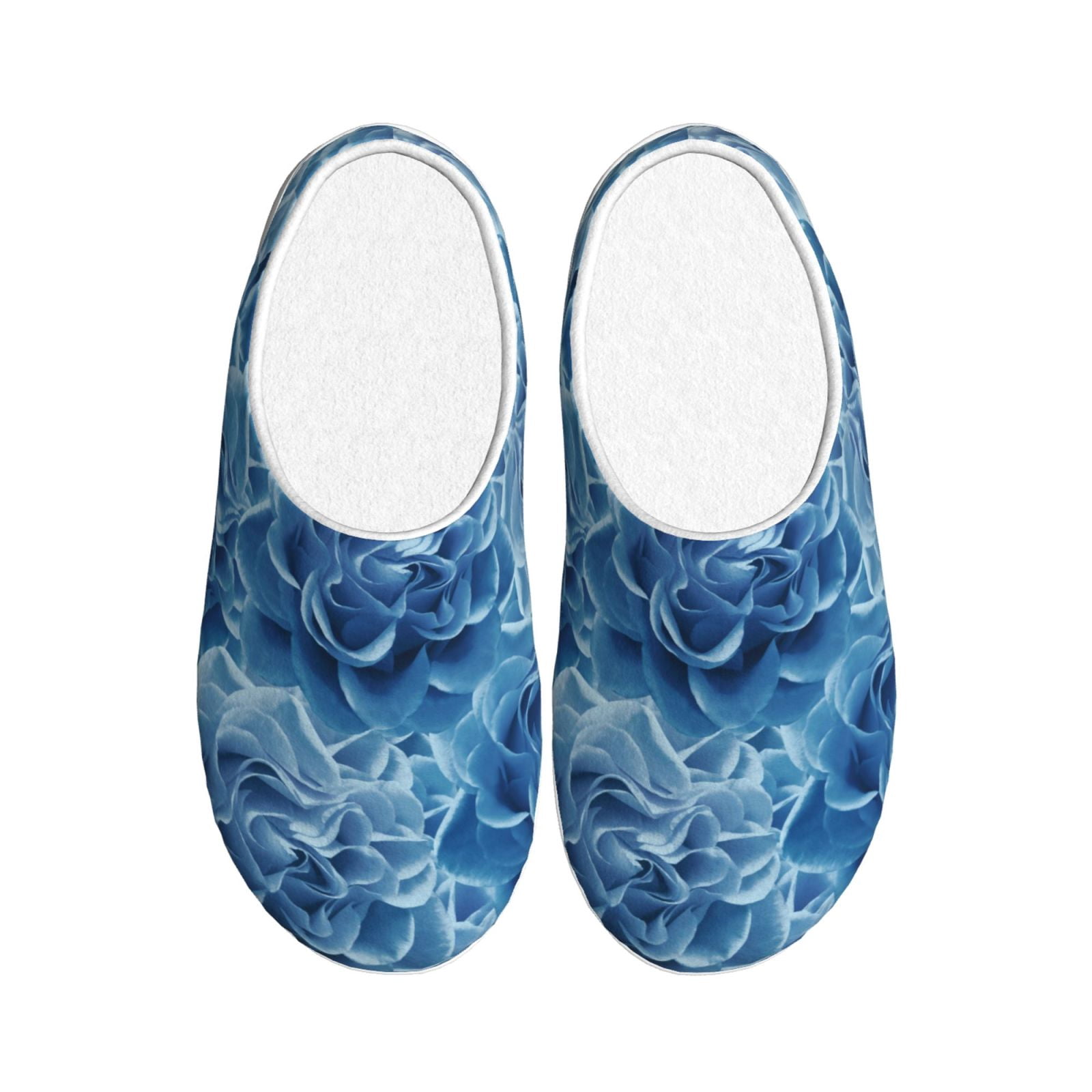 Daiia Vintage Floral Print Women’s Fuzzy Slippers Memory Foam ...