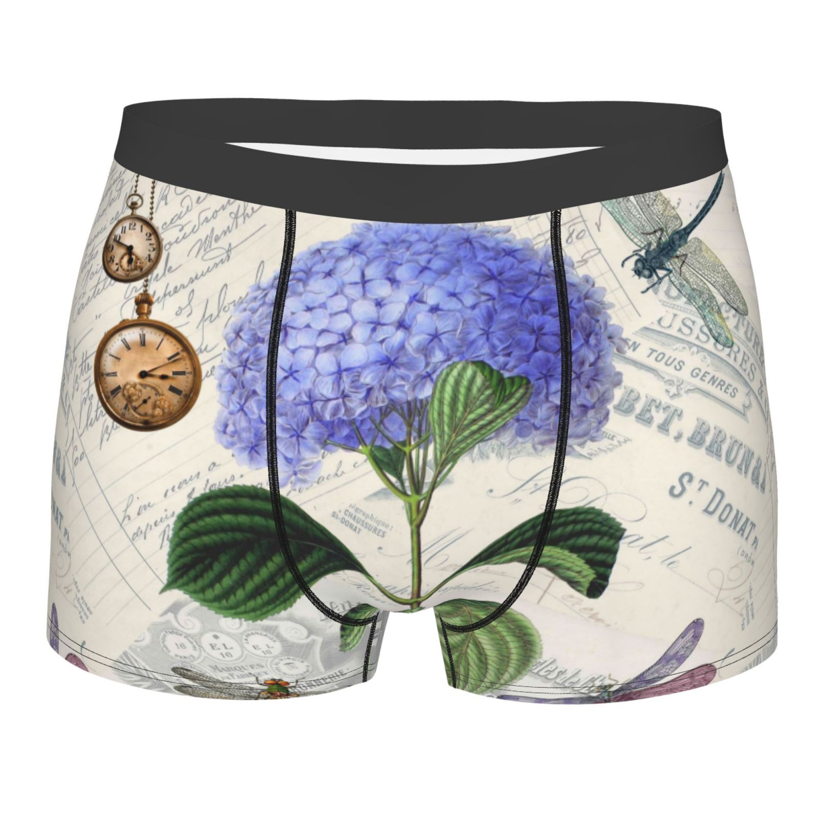 Daiia Vintage Flower Men's Underwear Boxer Briefs, Cotton Stretch ...