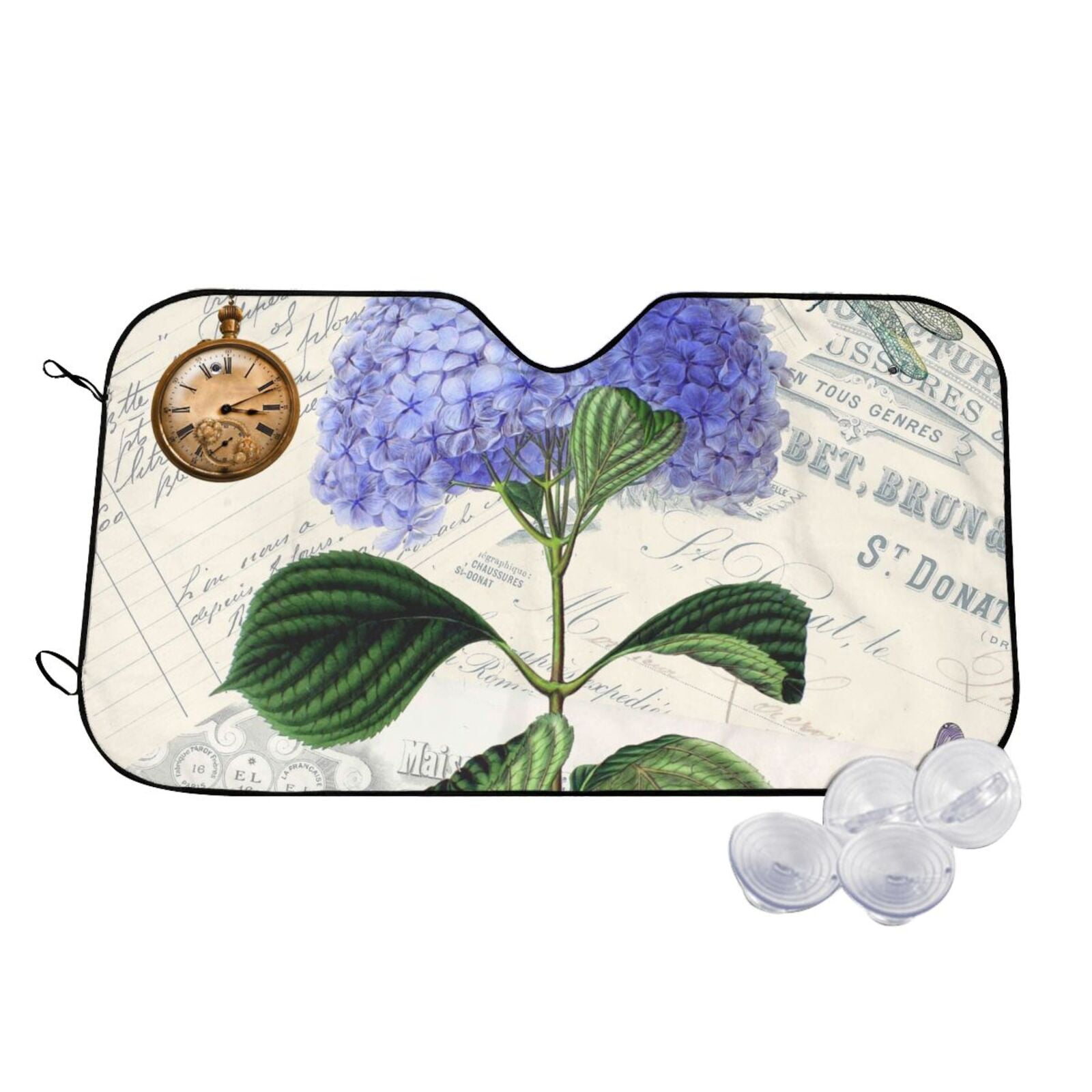 Daiia Vintage Flower Windshield Sun Shade for Car SUV Truck (Small ...