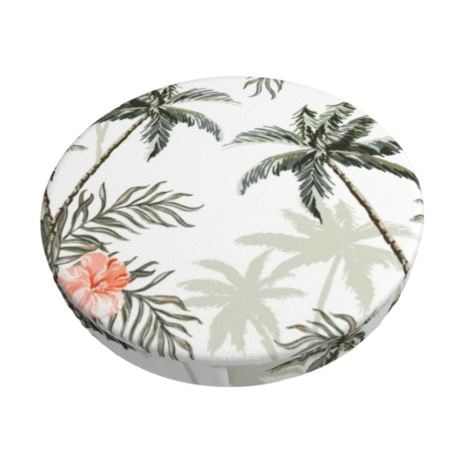 Daiia Vintage Palm Trees Stool Covers Round,Round Bar Stool Covers ...