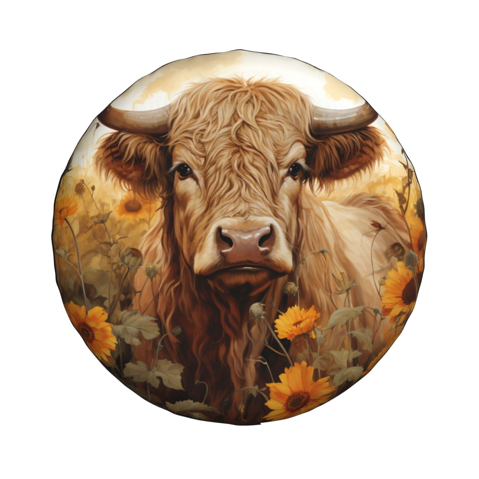 Daiia Vintage Sunflower Cow Tire Covers , Travel Trailer Camper Truck ...