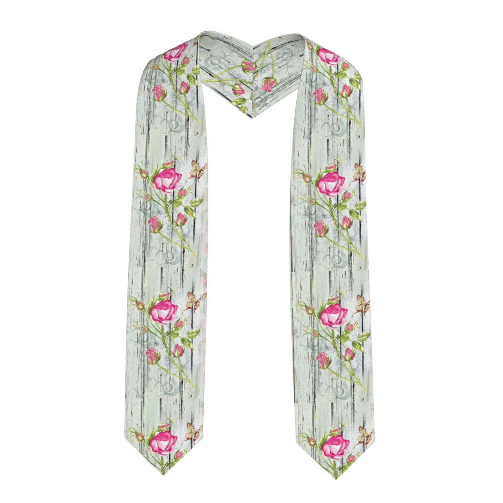 Daiia Vintage Wood Background with Floral Pattern Graduation Shawl ...