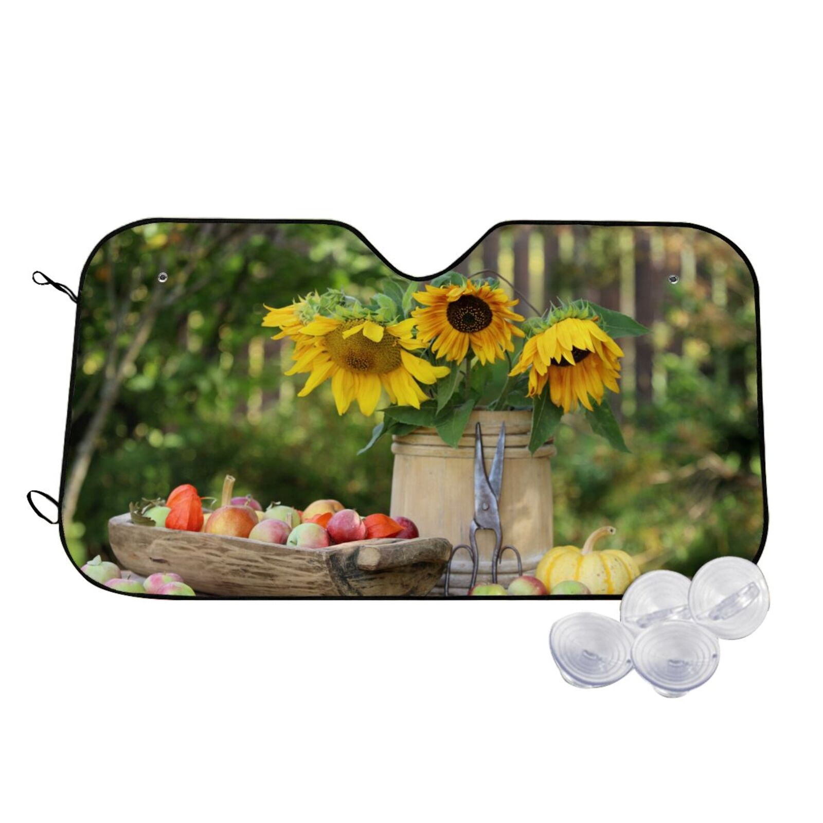 Daiia Vintage Wooden Bucket Windshield Sun Shade for Car SUV Truck ...