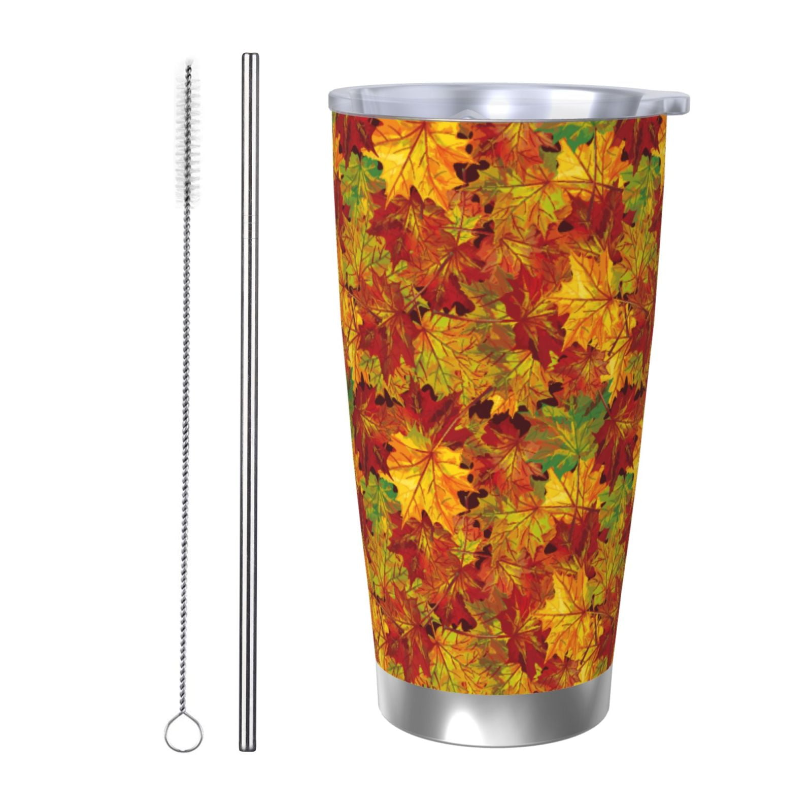 Daiia Vintage maple leaf autumn Printed 20oz Insulated Coffee Cup with ...