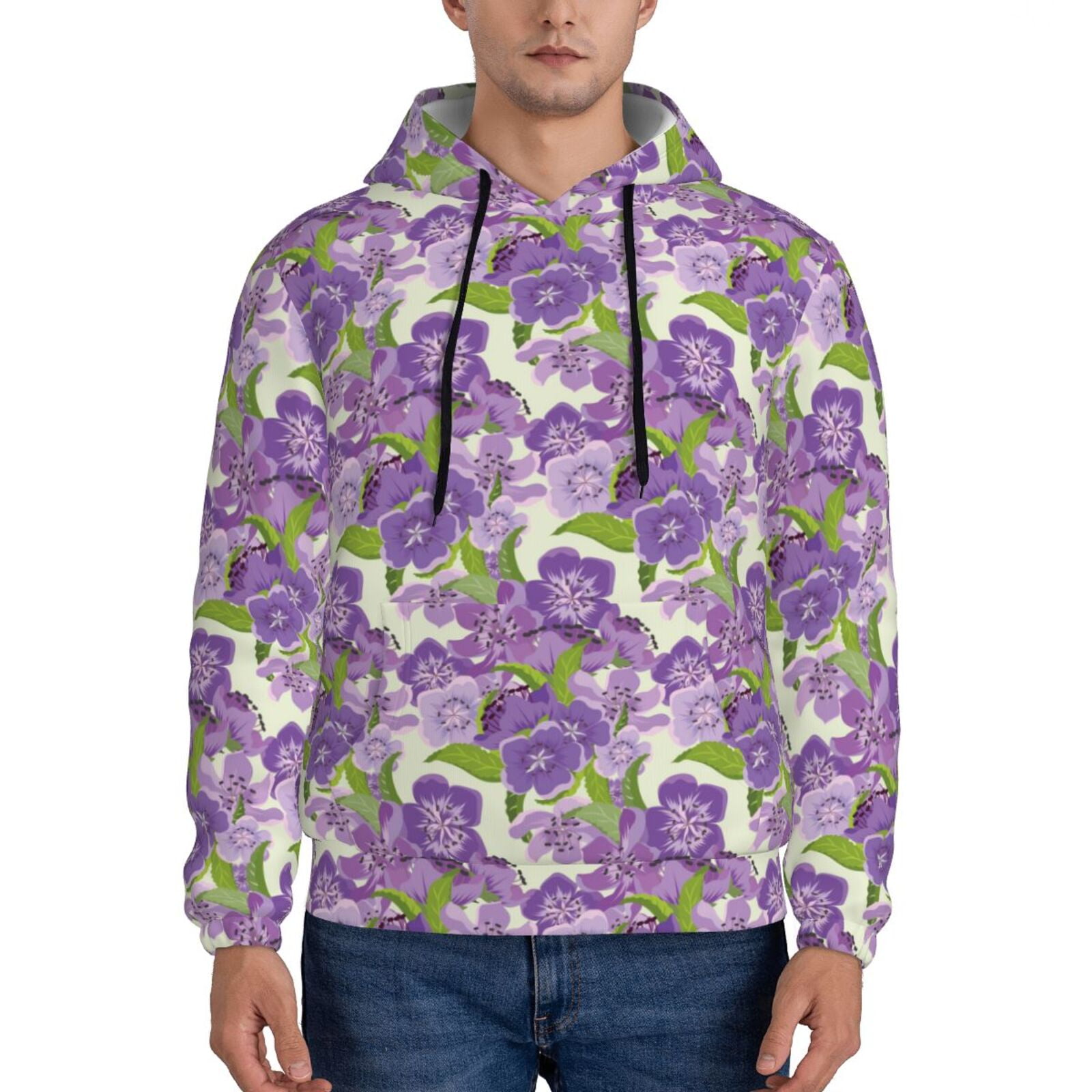 Daiia Violets Flowers for Men's Fashion Hoodies & Sweatshirts with ...