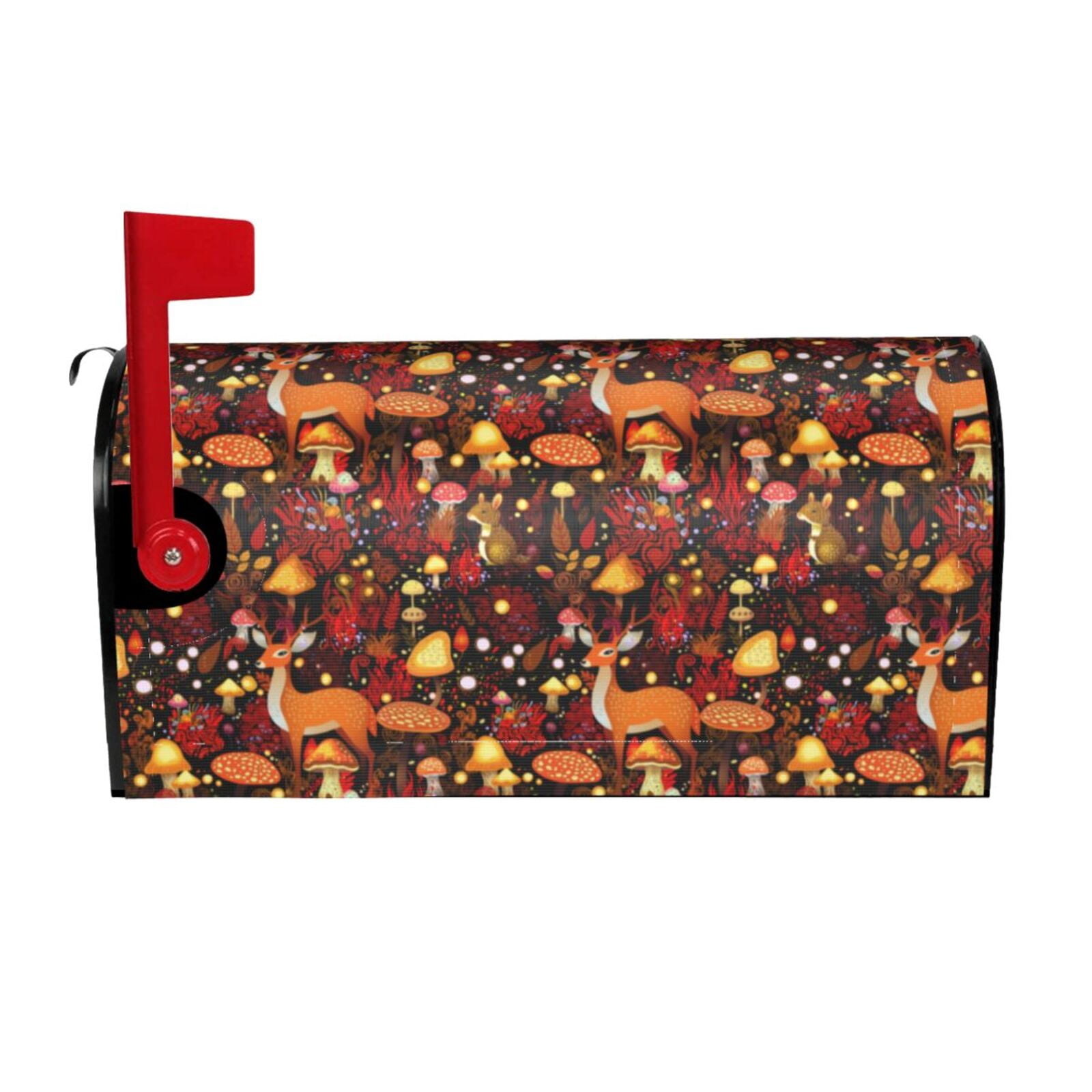 Daiia Warm Forest Plants and Deer Mailbox Cover , Magnetic Welcome ...