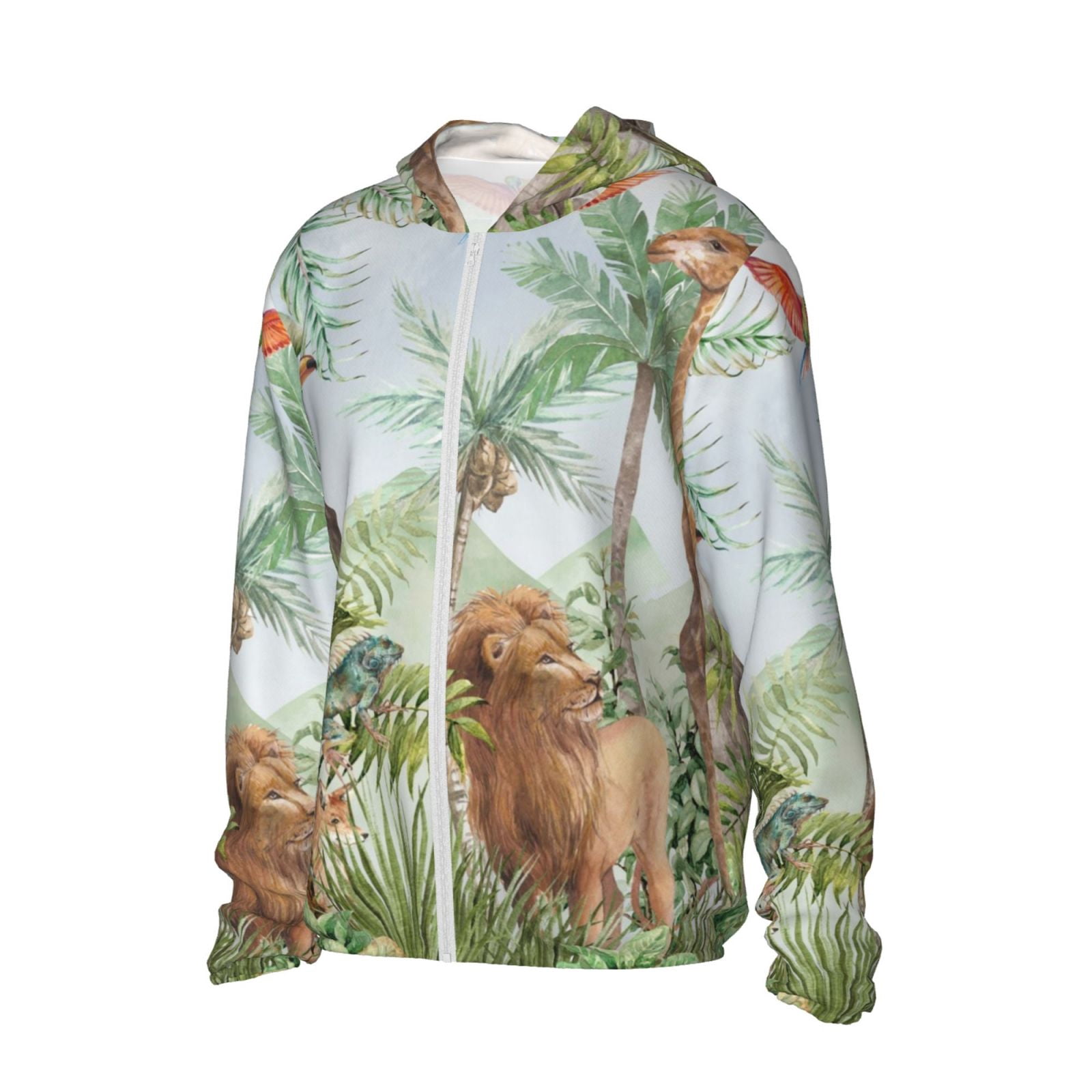 Daiia Watercolor African Animals Wildlife UPF 50+ Sun Protection Hoodie ...