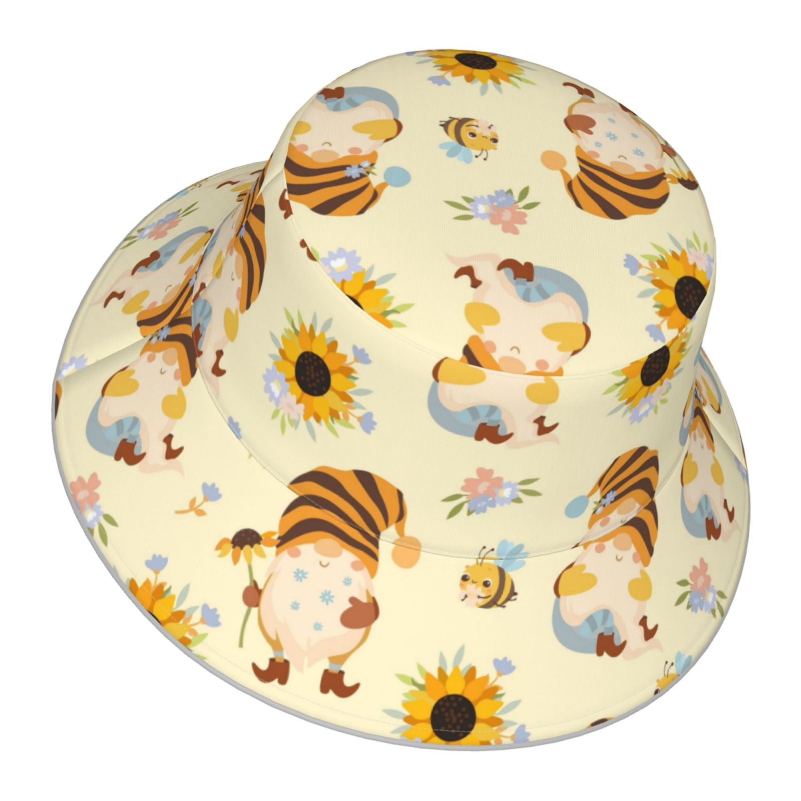 Daiia Watercolor Bee Honey Honeycomb Bee Pattern Bucket Hat - Trendy ...