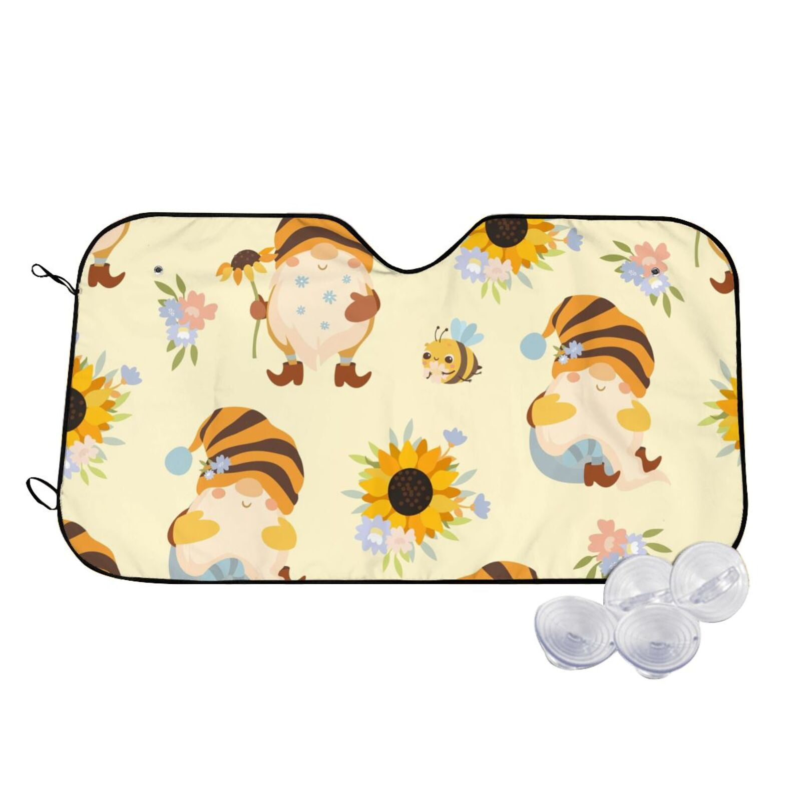 Daiia Watercolor Bee Honey Honeycomb Bee Windshield Sun Shade for Car ...