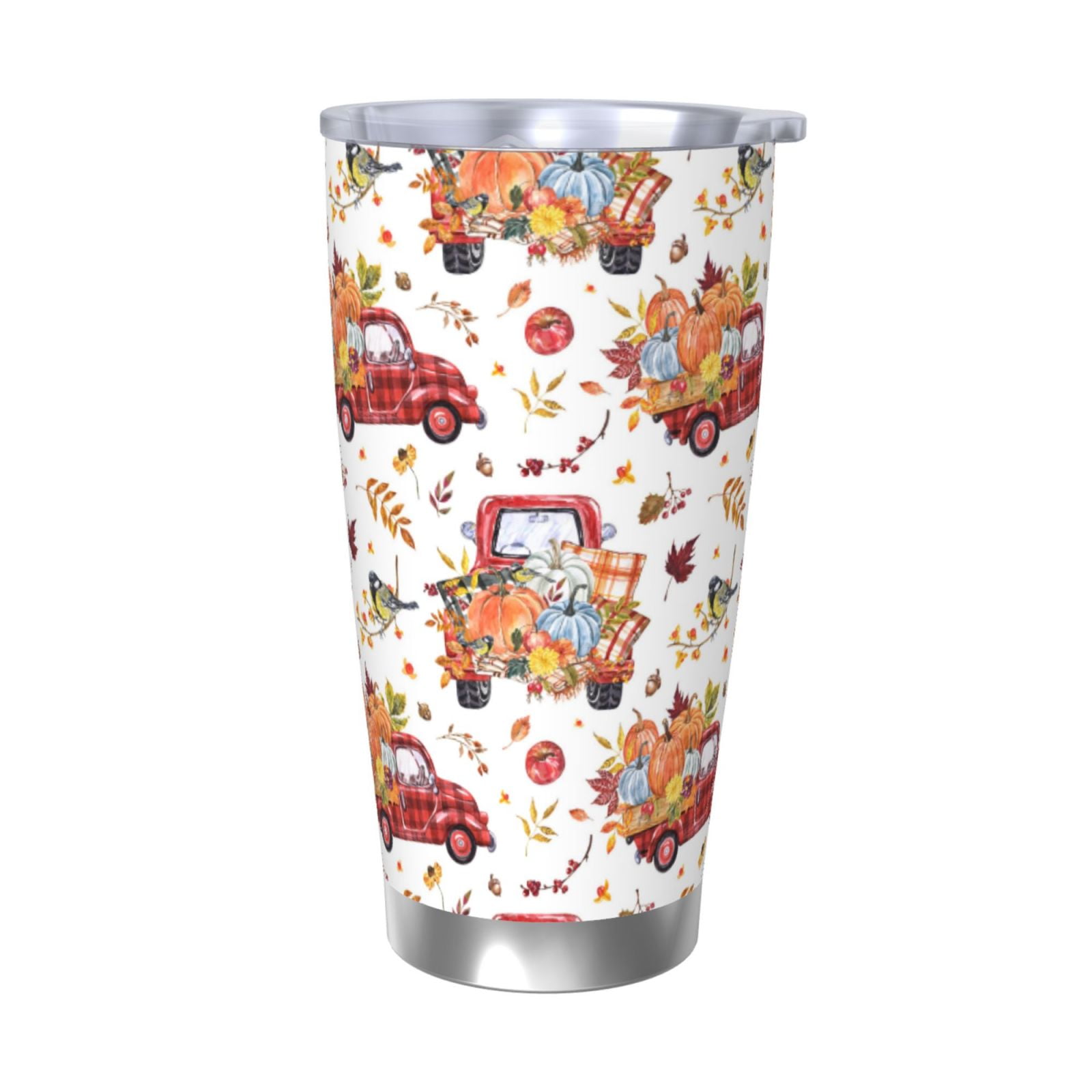 Daiia Watercolor Fall Printed 20oz Insulated Coffee Cup with Straw ...