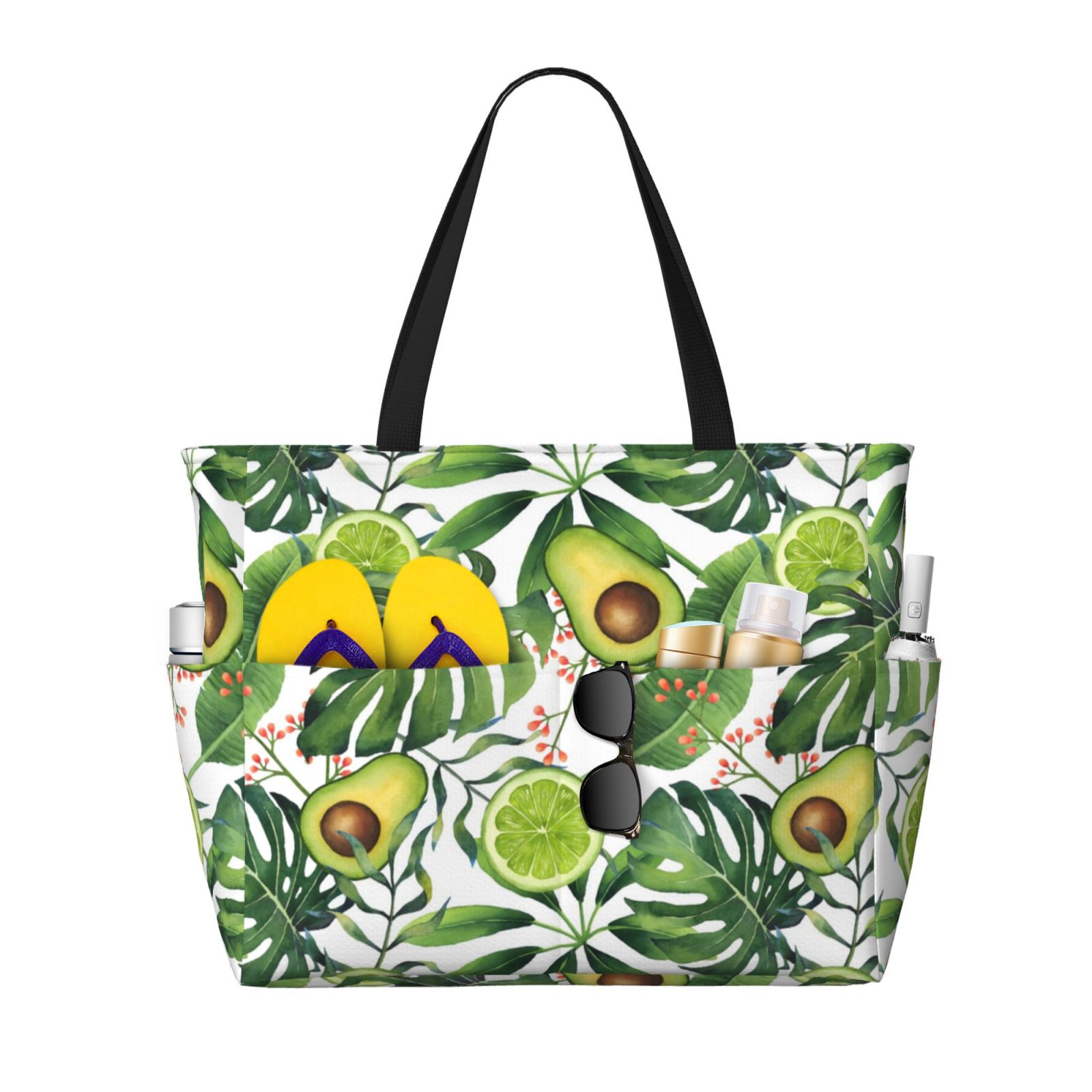 Daiia Watercolor Green Tropical Beach Travel Bag - Water-Resistant ...