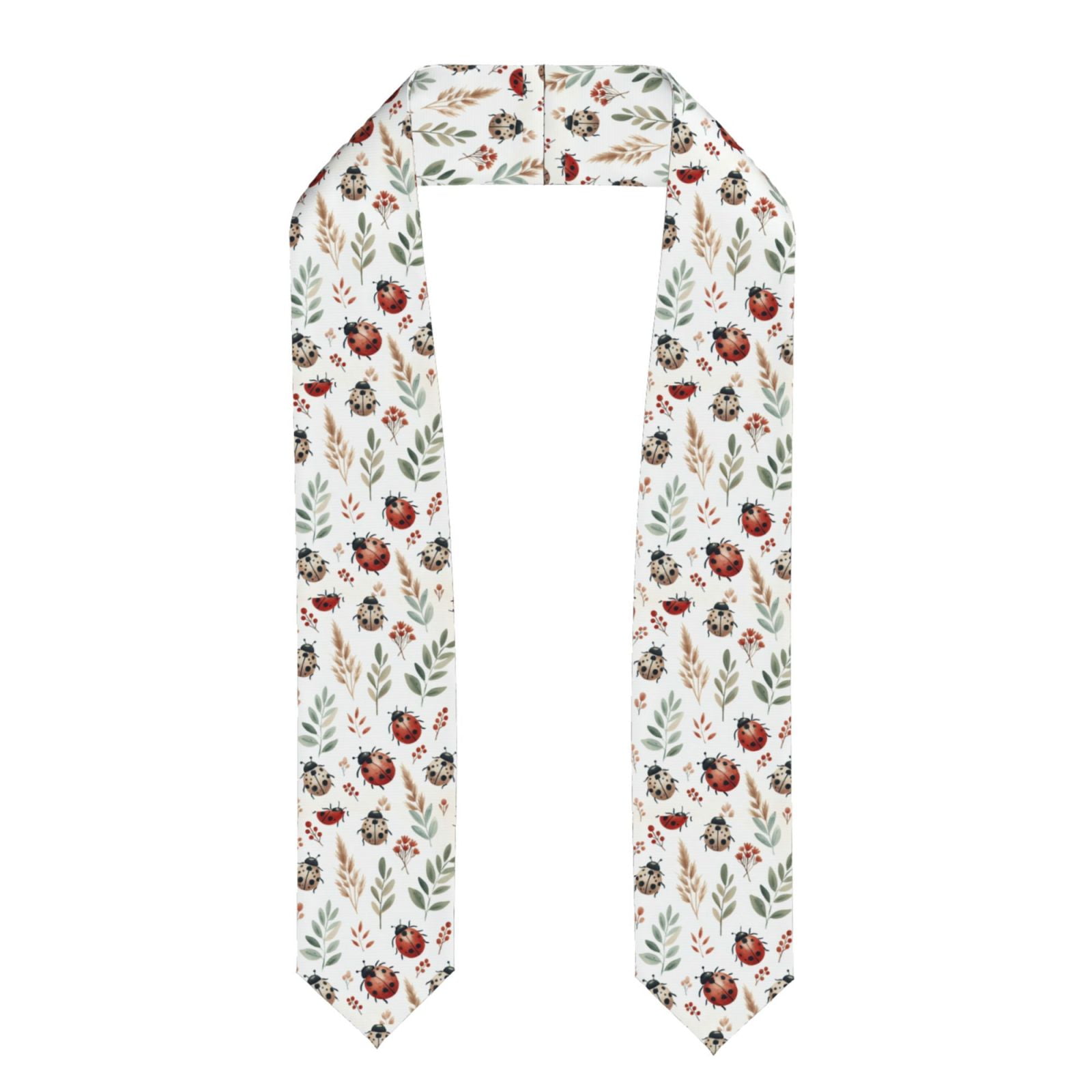 Daiia Watercolor Ladybug Pattern Graduation Shawl Stole – Satin ...