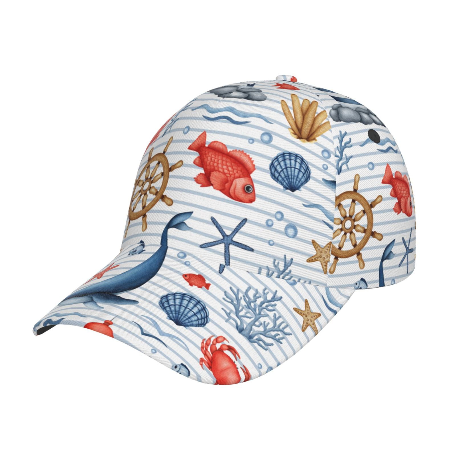 Daiia Watercolor Nautical Baseball Cap Men Women Classic Adjustable For ...