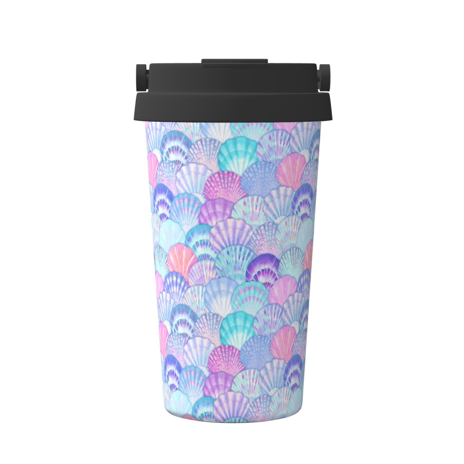 Daiia Watercolor Sea Shells 1 Printed Stainless Steel Tumbler with Lid ...