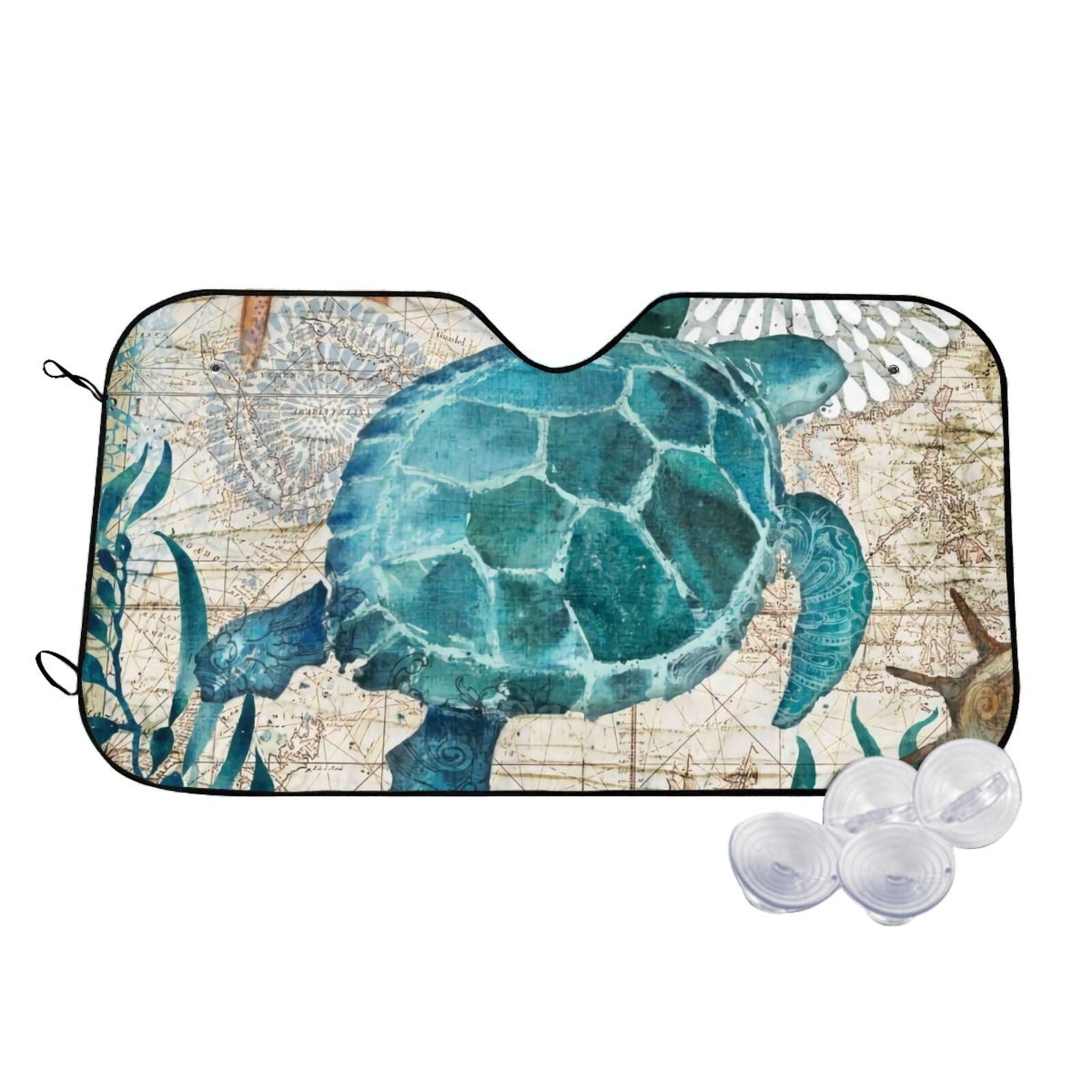 Daiia Watercolor Sea Turtle Windshield Sun Shade for Car SUV Truck ...