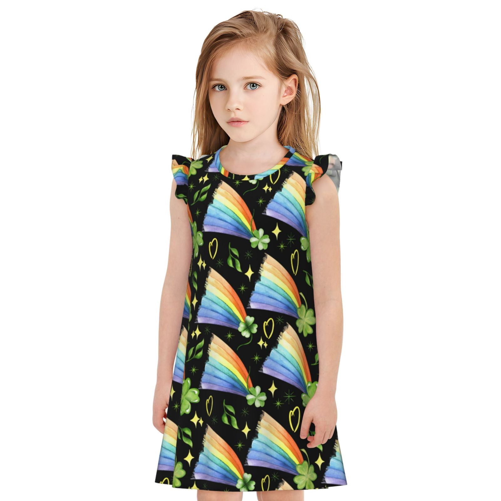 Daiia Watercolor St Patrick Day Print Girls Nightgowns, Unicorn ...