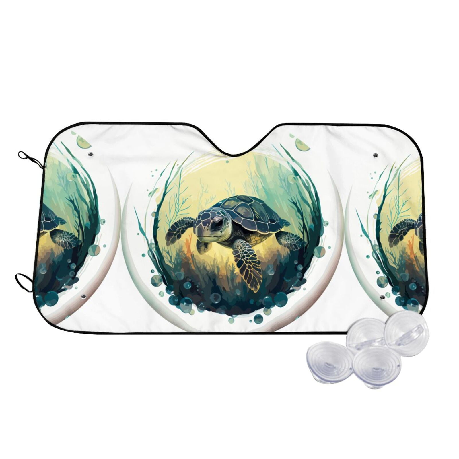 Daiia Watercolor Turtle3 Windshield Sun Shade for Car SUV Truck (Medium ...