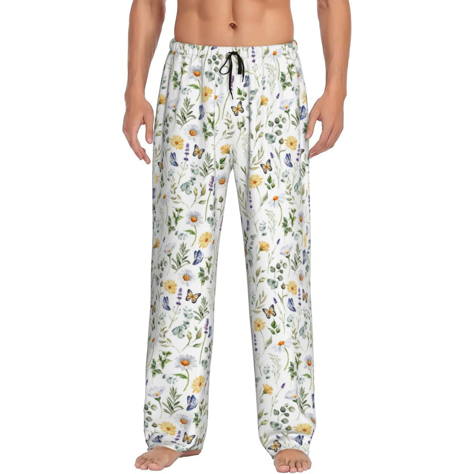 Daiia Watercolor Wildflower 2 Men's Sleep Pant with Pockets and ...