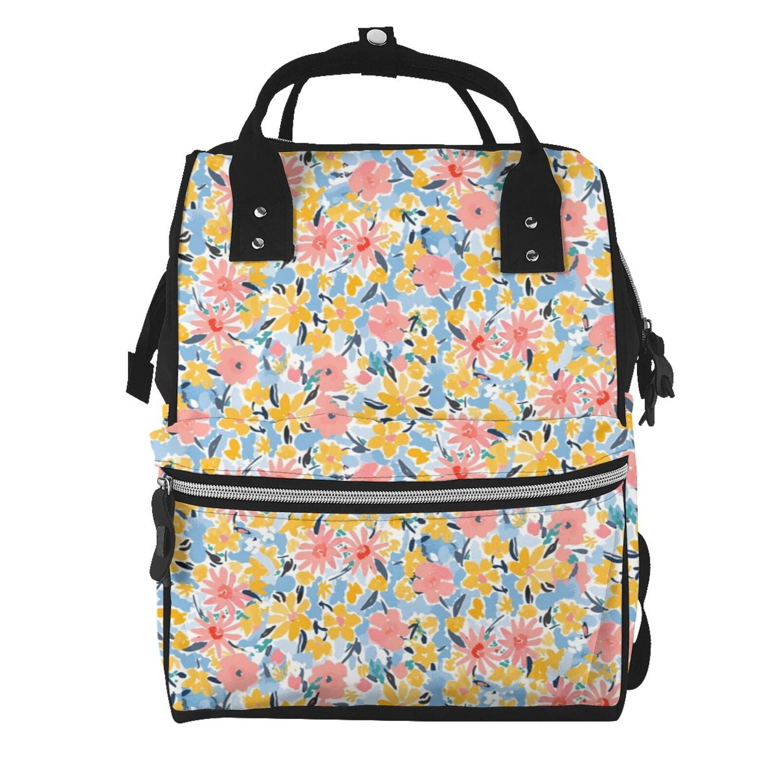 Daiia Watercolor Wildflowers Large Capacity Baby Bag Waterproof Stylish ...
