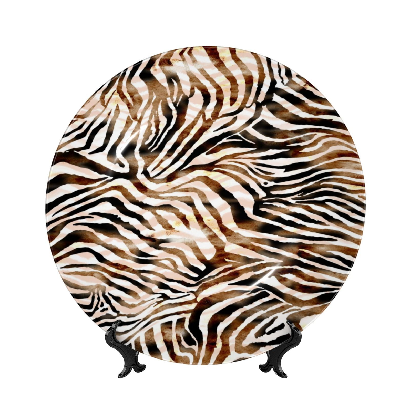 Daiia Watercolor Zebra Printed Pattern Ceramic Plate Dinner Plates Bone ...
