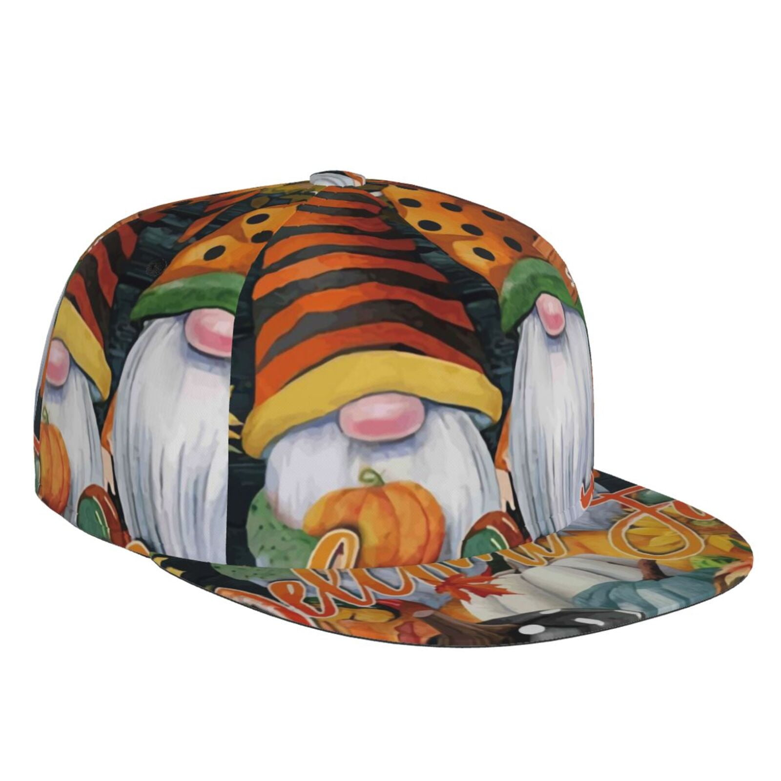 Daiia Welcom Fall print Flat Bill Hats Flat Brim Trucker Cap Baseball ...