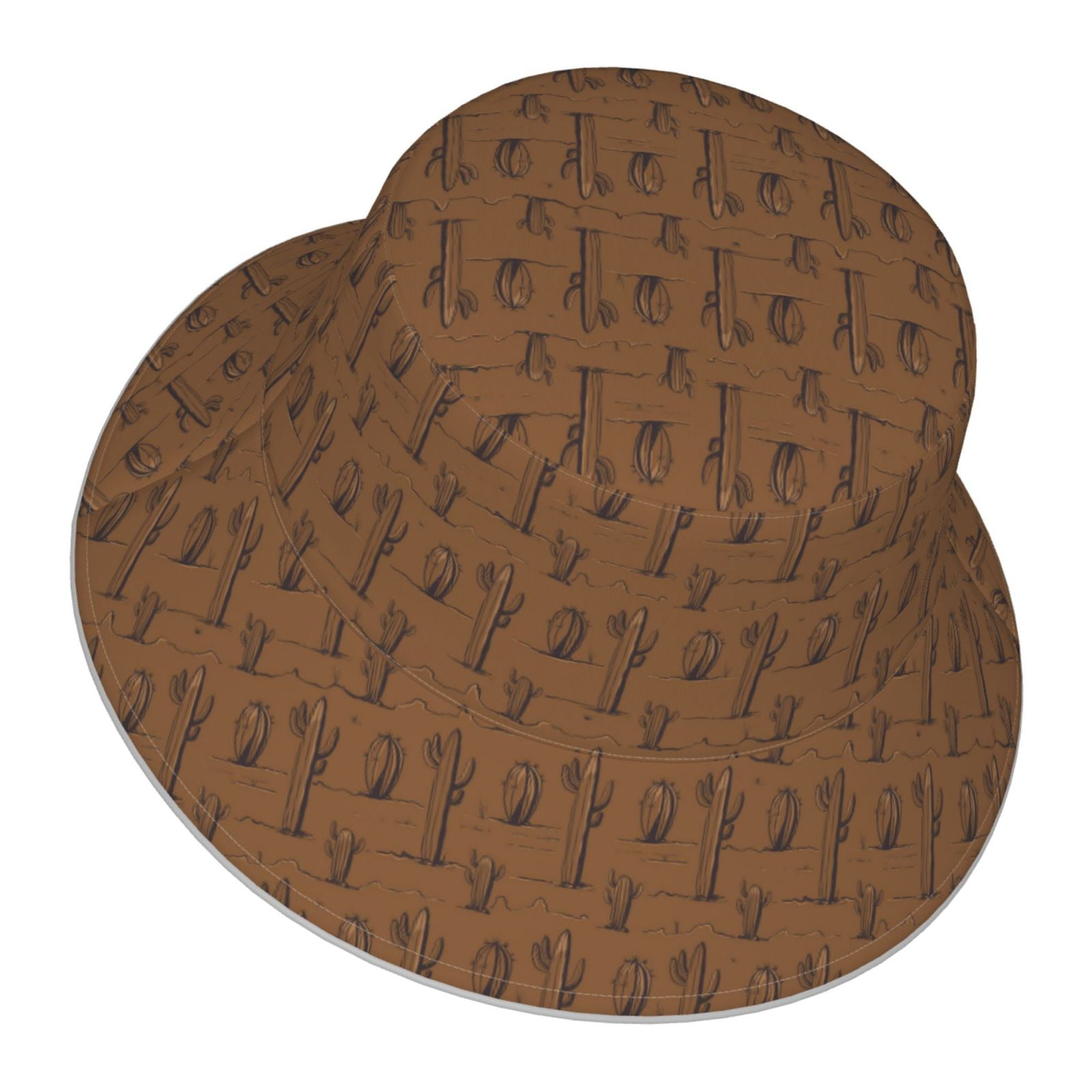 Daiia Western Cactus Pattern Bucket Hat - Trendy Cotton Sun Hat for ...