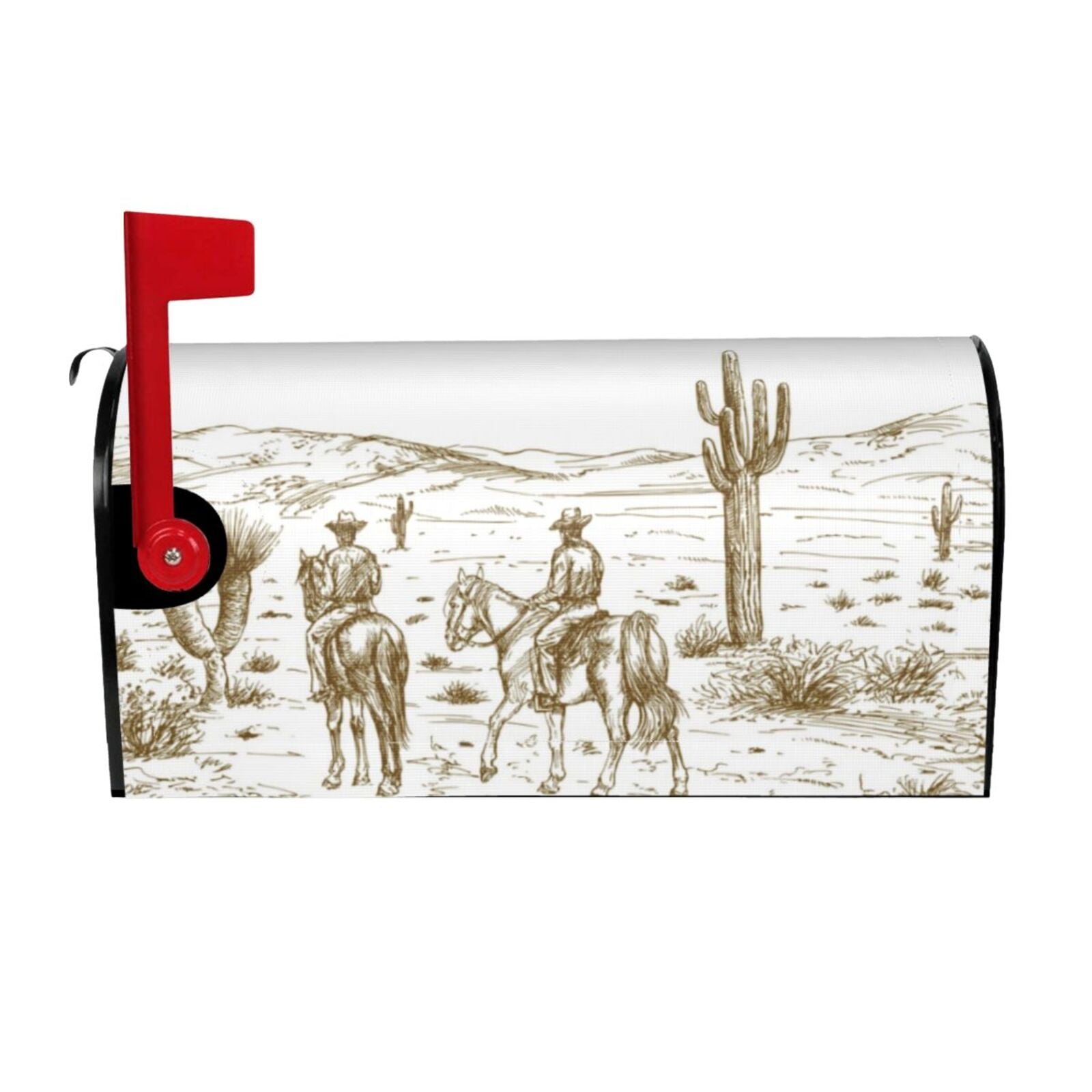 Daiia Western Desert Cowboys Mailbox Cover , Magnetic Welcome Mailbox ...