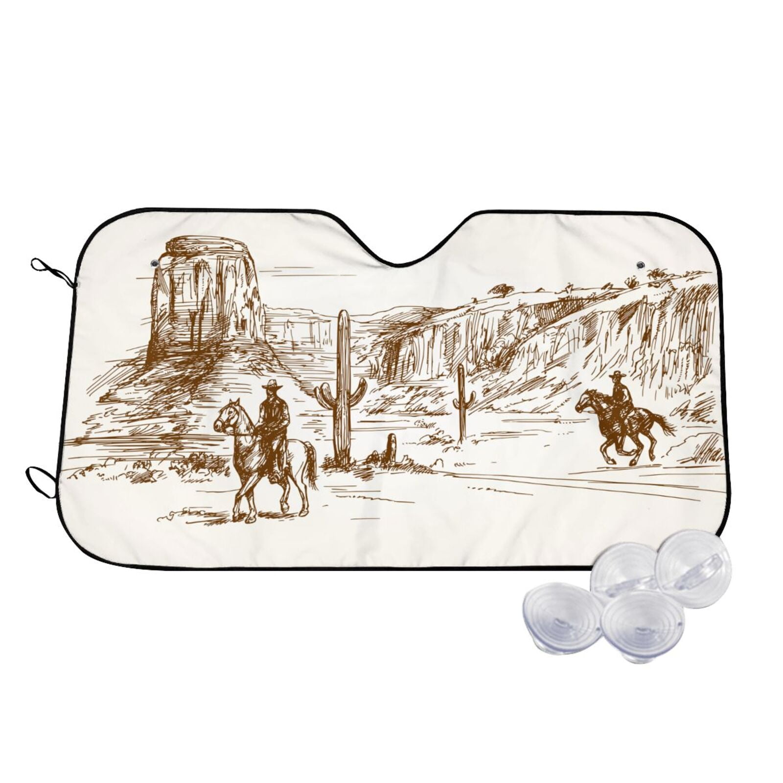 Daiia Western Desert Cowboys Windshield Sun Shade for Car SUV Truck ...