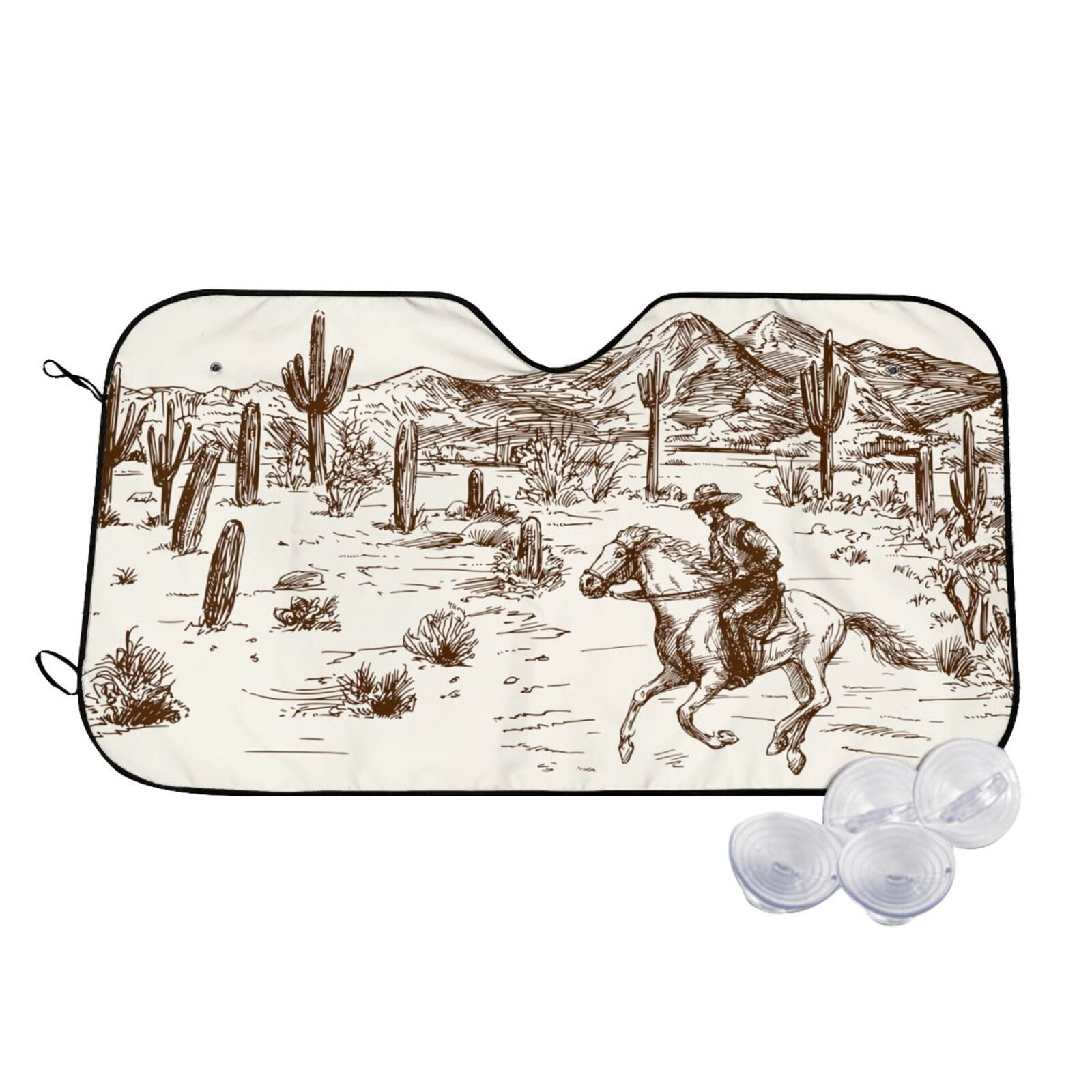 Daiia Western Desert Cowboys3 Windshield Sun Shade for Car SUV Truck ...
