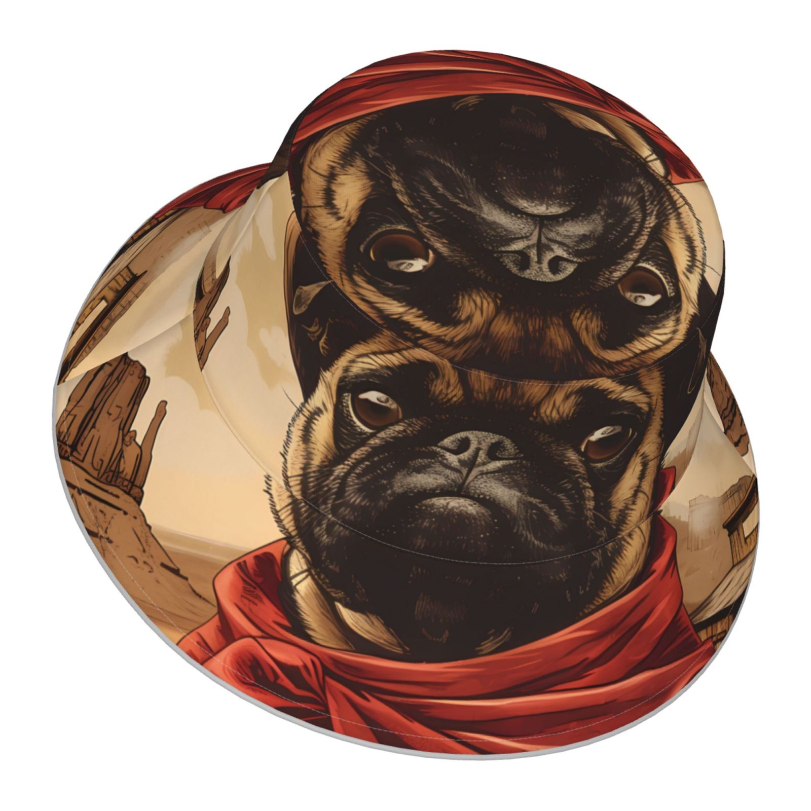 Daiia Western French Bulldog Cowboy Pattern Bucket Hat - Trendy Cotton ...