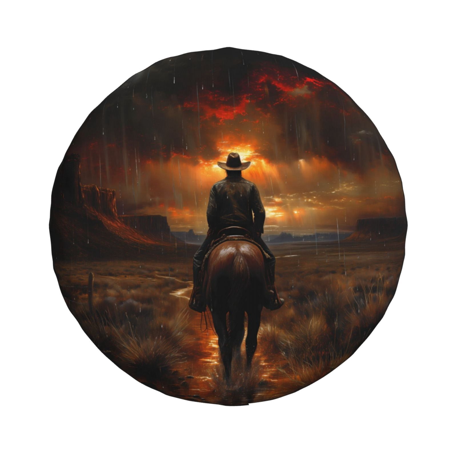 Daiia Western Rainy Desert Cowboy Tire Covers , Travel Trailer Camper ...