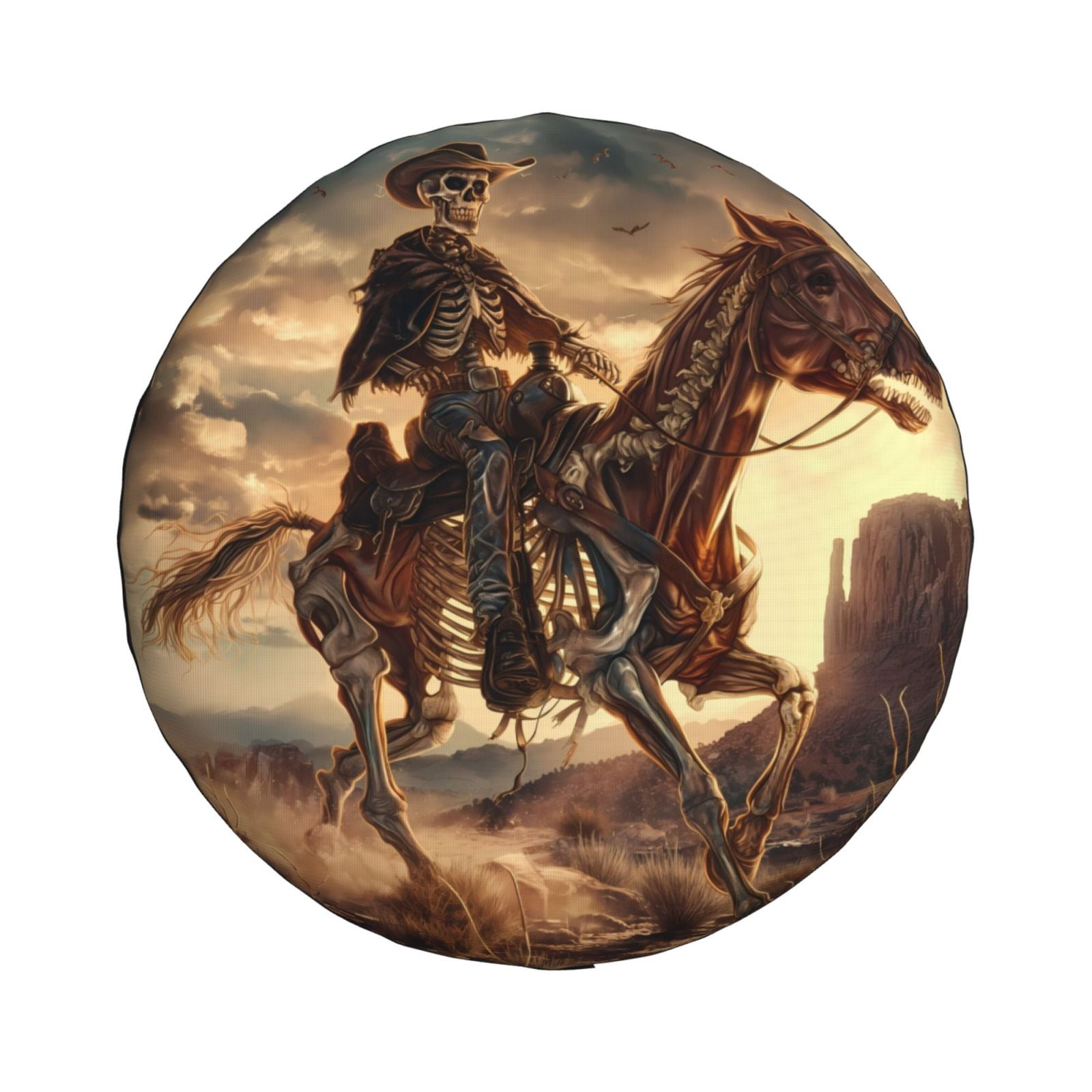 Daiia Western Skeleton Cowboy Horse Tire Covers , Travel Trailer Camper ...