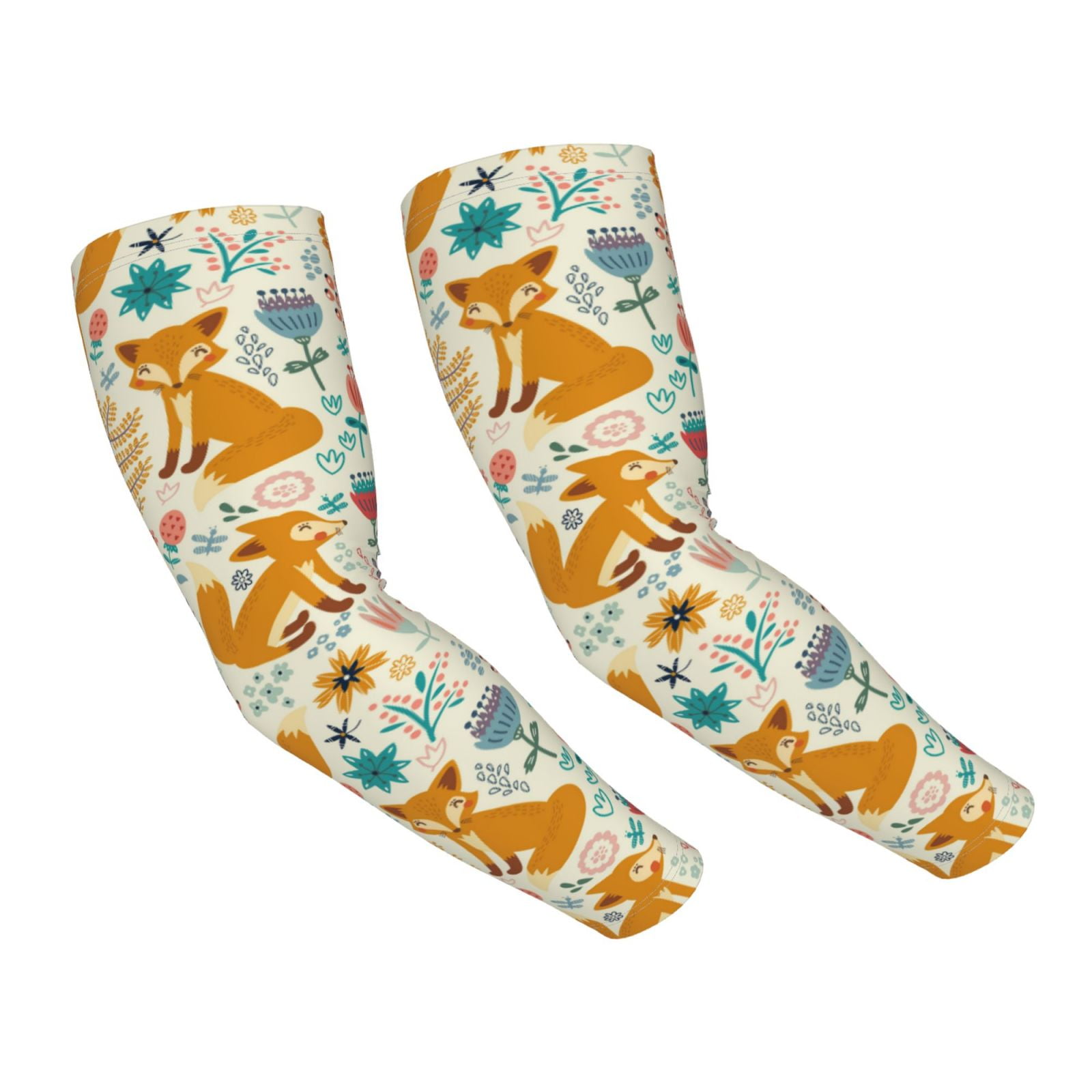 Daiia Whimsical Fox Floral Garden UV Sun Protection Arm Sleeves ...