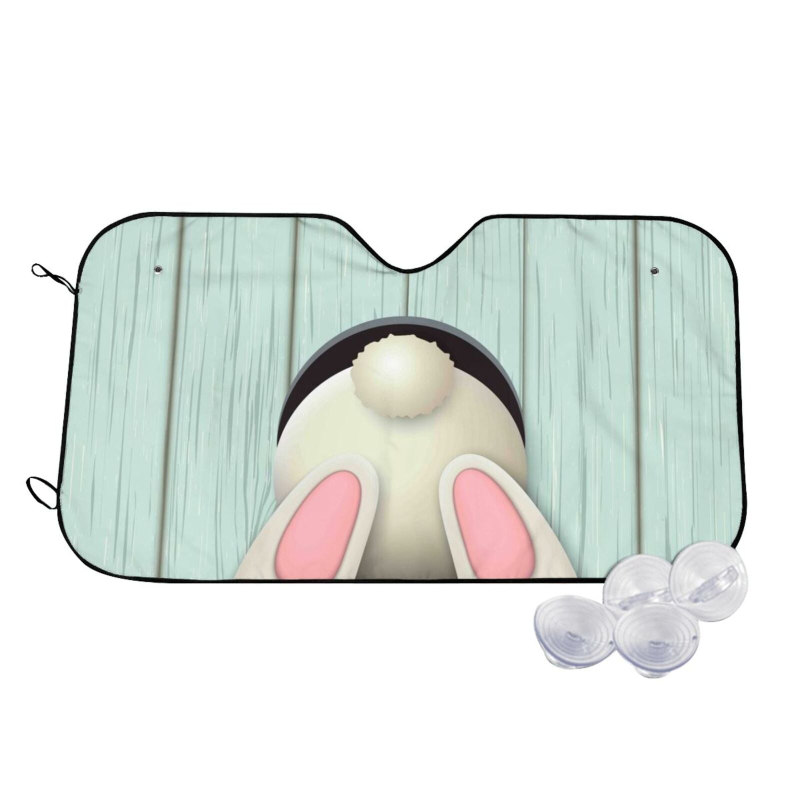 Daiia White Bunny Bottom And Easter Eggs Windshield Sun Shade for Car ...