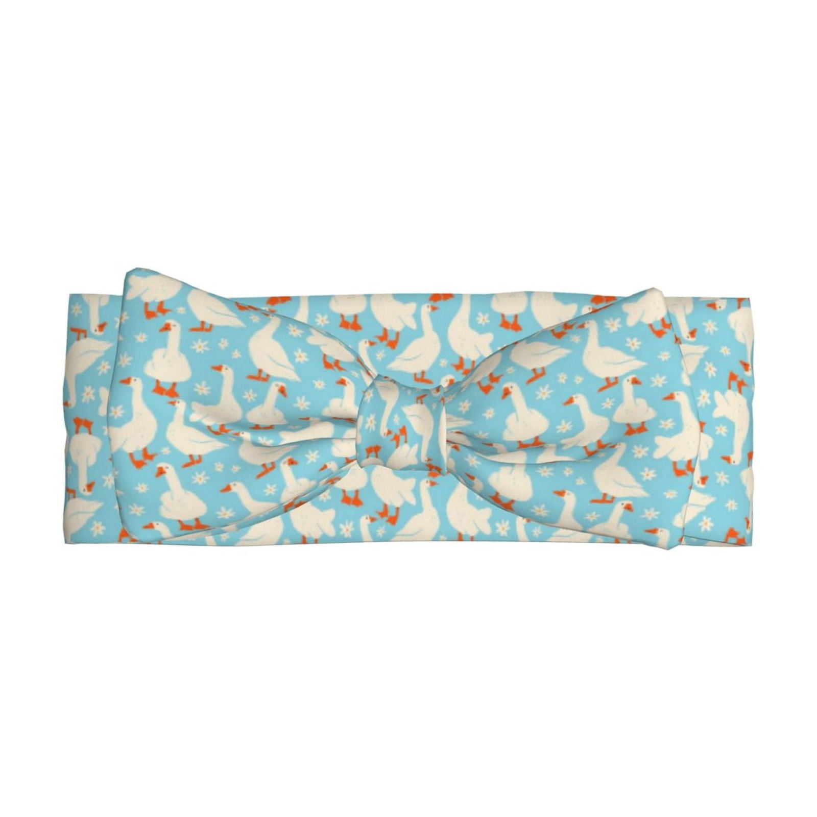 Daiia White Geese and Flower Printed Handmade Baby Headbands Soft ...