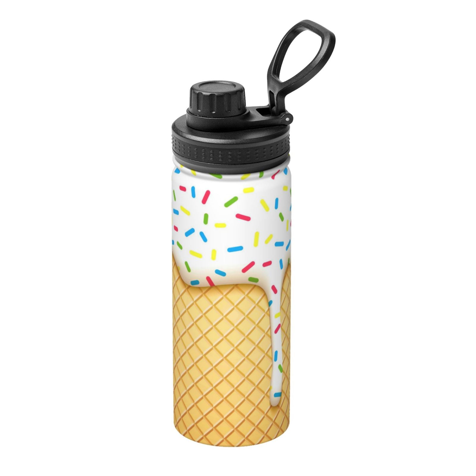 Daiia White Ice Cream Printed 18 OZ Sports Insulated Kettle Drinking ...