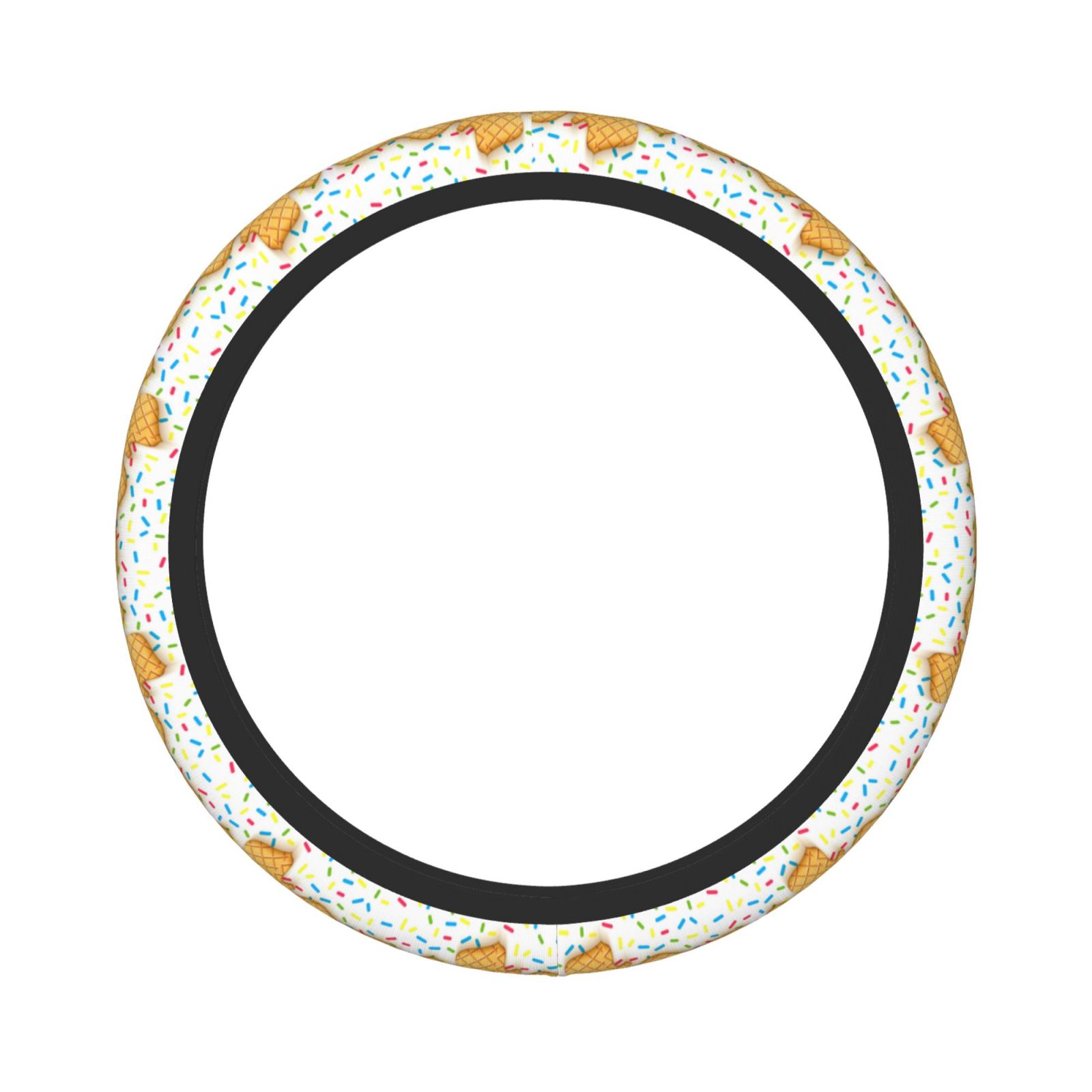 Daiia White Ice Cream Steering Wheel Cover Auto Steering Wheel Covers ...