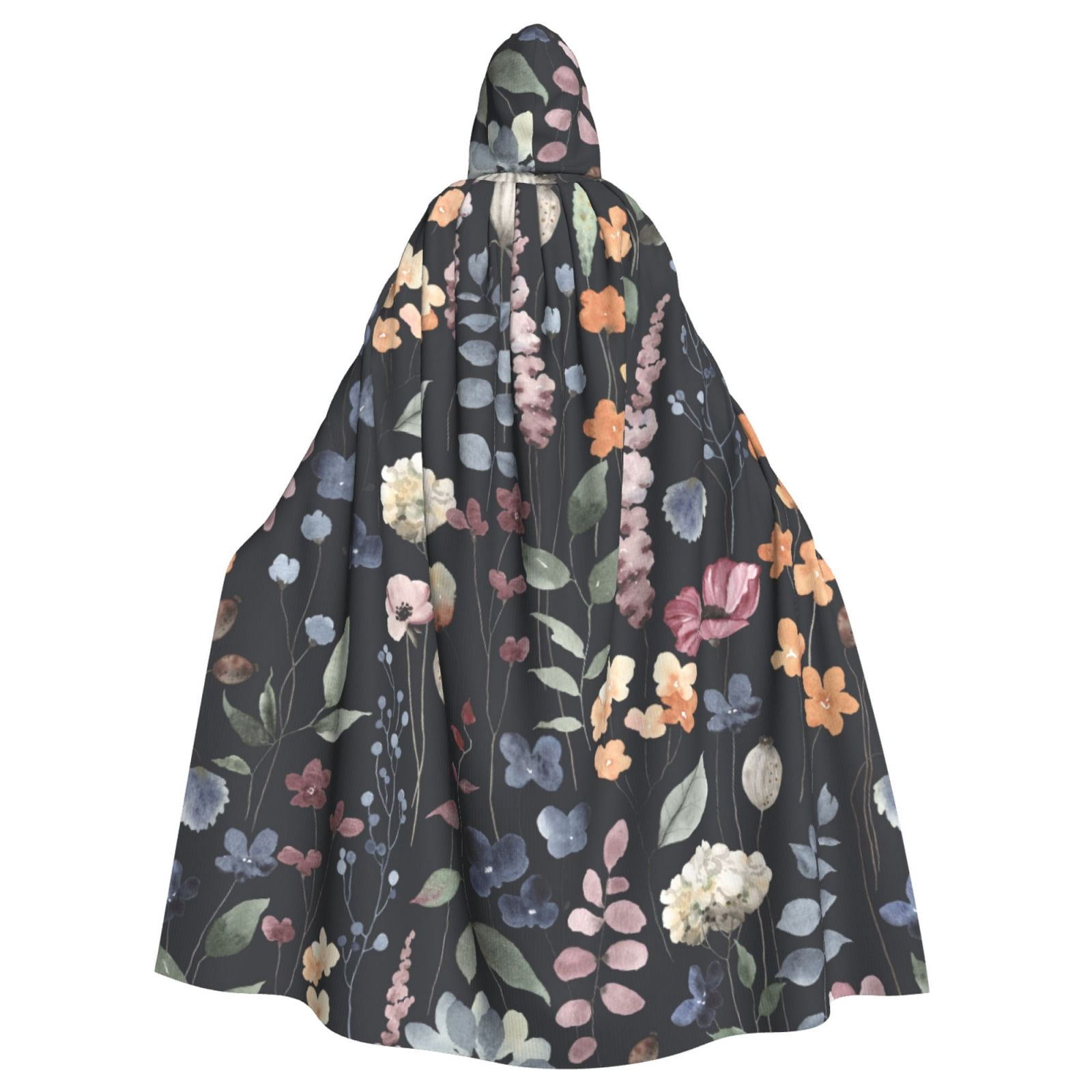 Daiia Wildflower Watercolor 1 Pattern Hooded Cloak, Halloween Costume ...